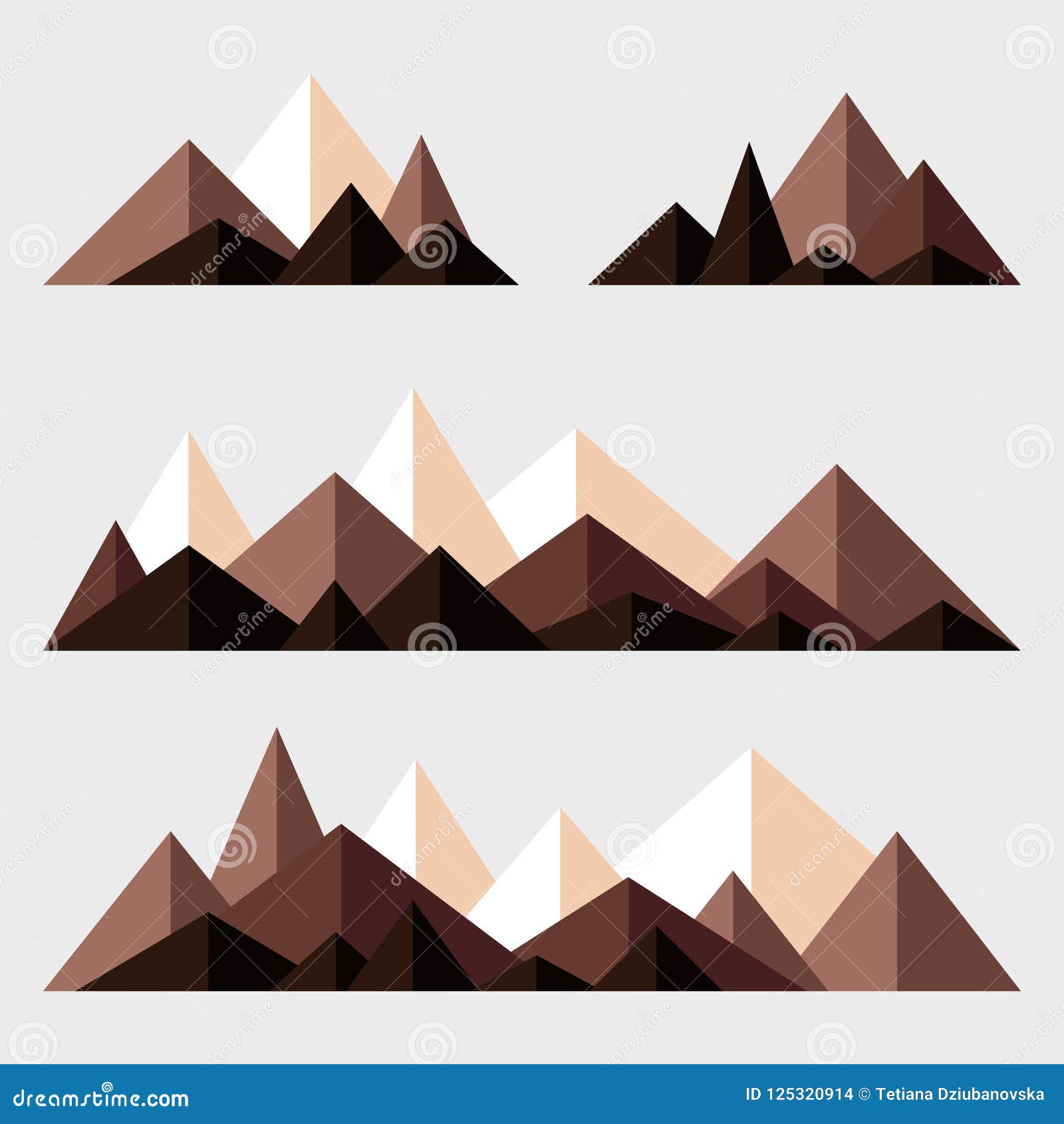 Set of Polygonal Mountain Ridges Stock Vector - Illustration of ...