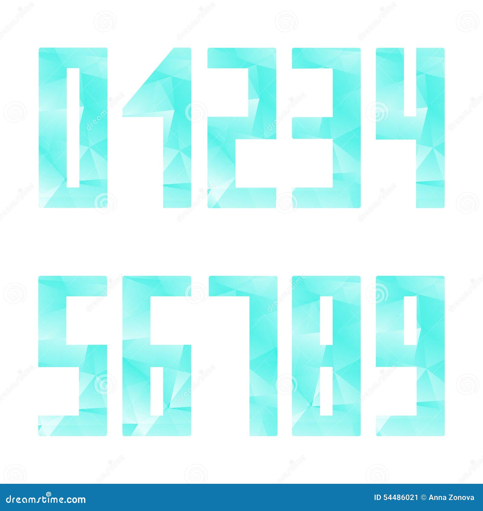 Set of polygonal numbers. stock vector. Illustration of number - 54486021