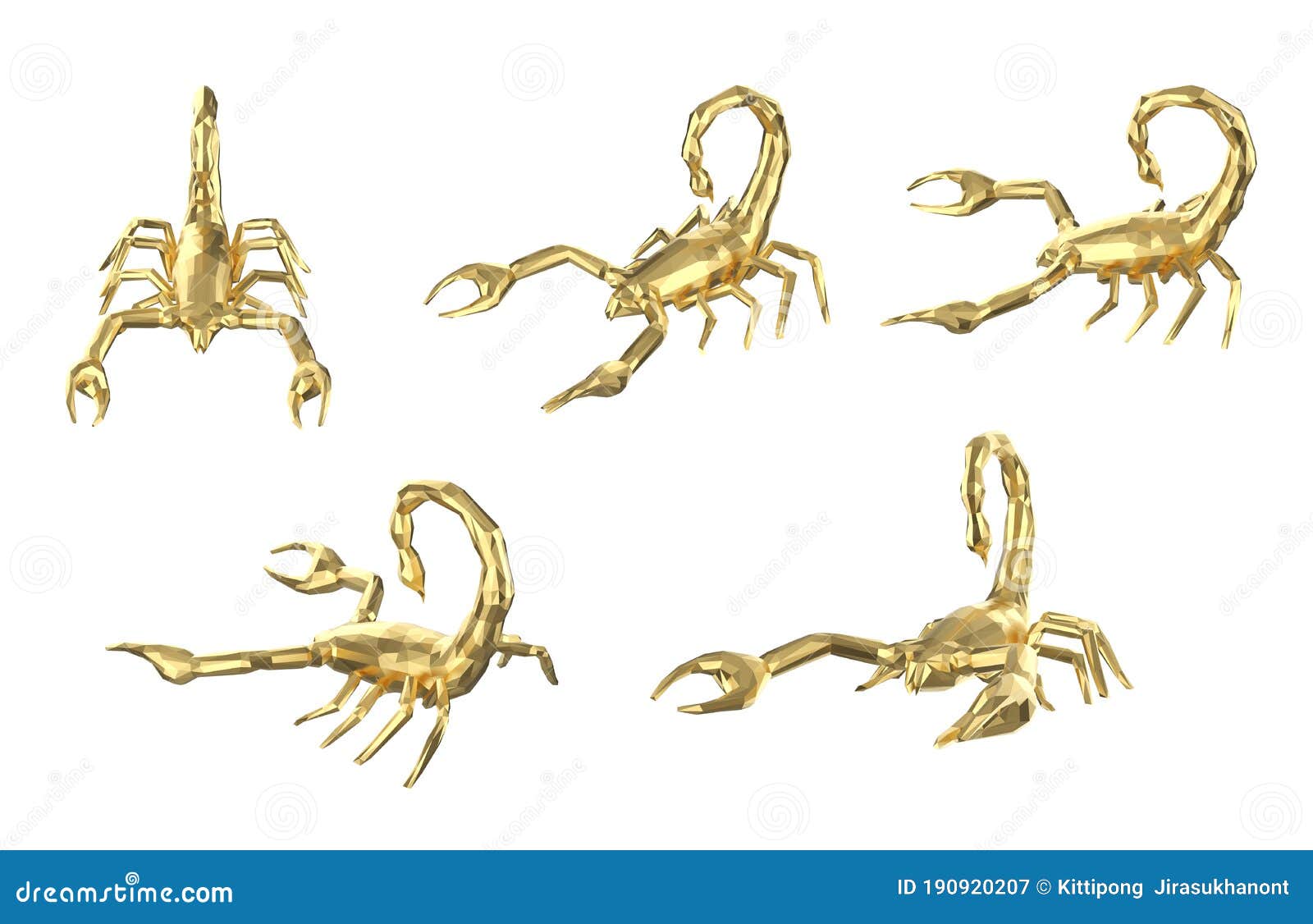 Set of polygonal scorpion stock illustration. Illustration of triangle ...