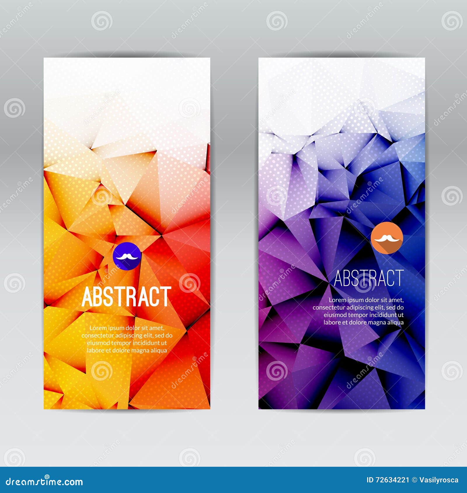 Set of Polygonal and Triangular Geometric Banners for Modern Design ...