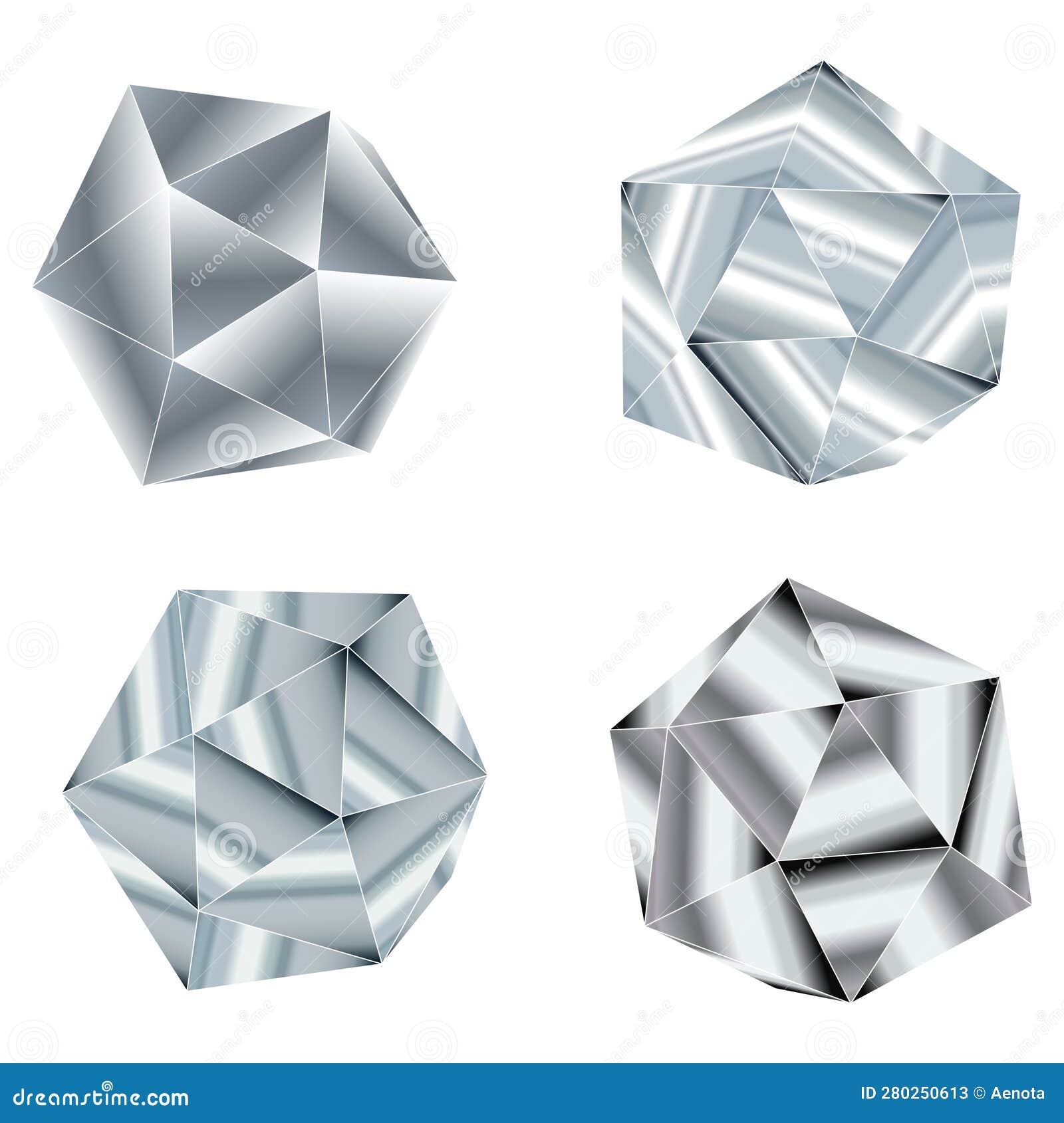 Set of polyhedrons stock vector. Illustration of vector - 280250613