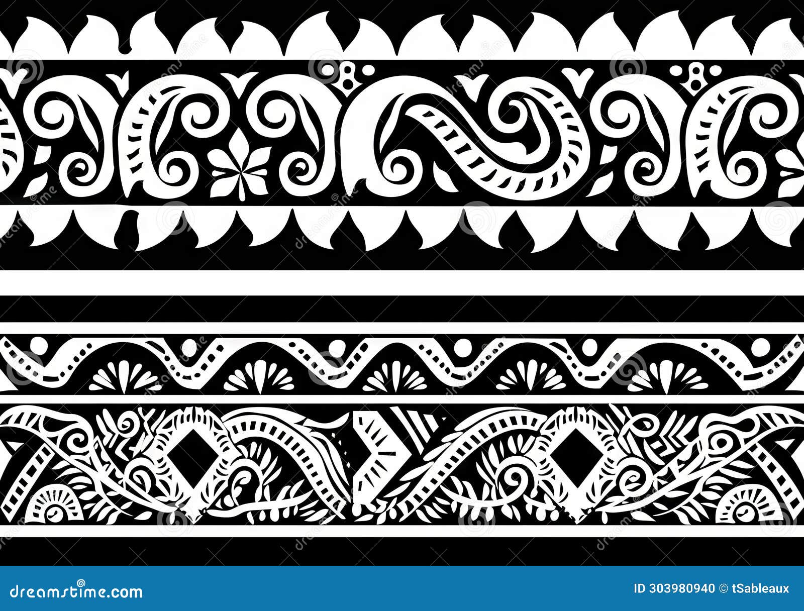 Set of Polynesian Traditional National Pattern Stock Photo - Image of ...