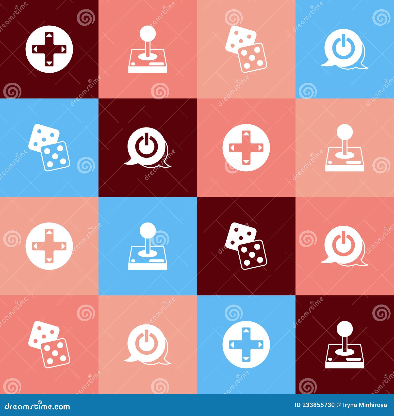 Set Pop Art Game Controller or Joystick, Joystick for Arcade Machine ...