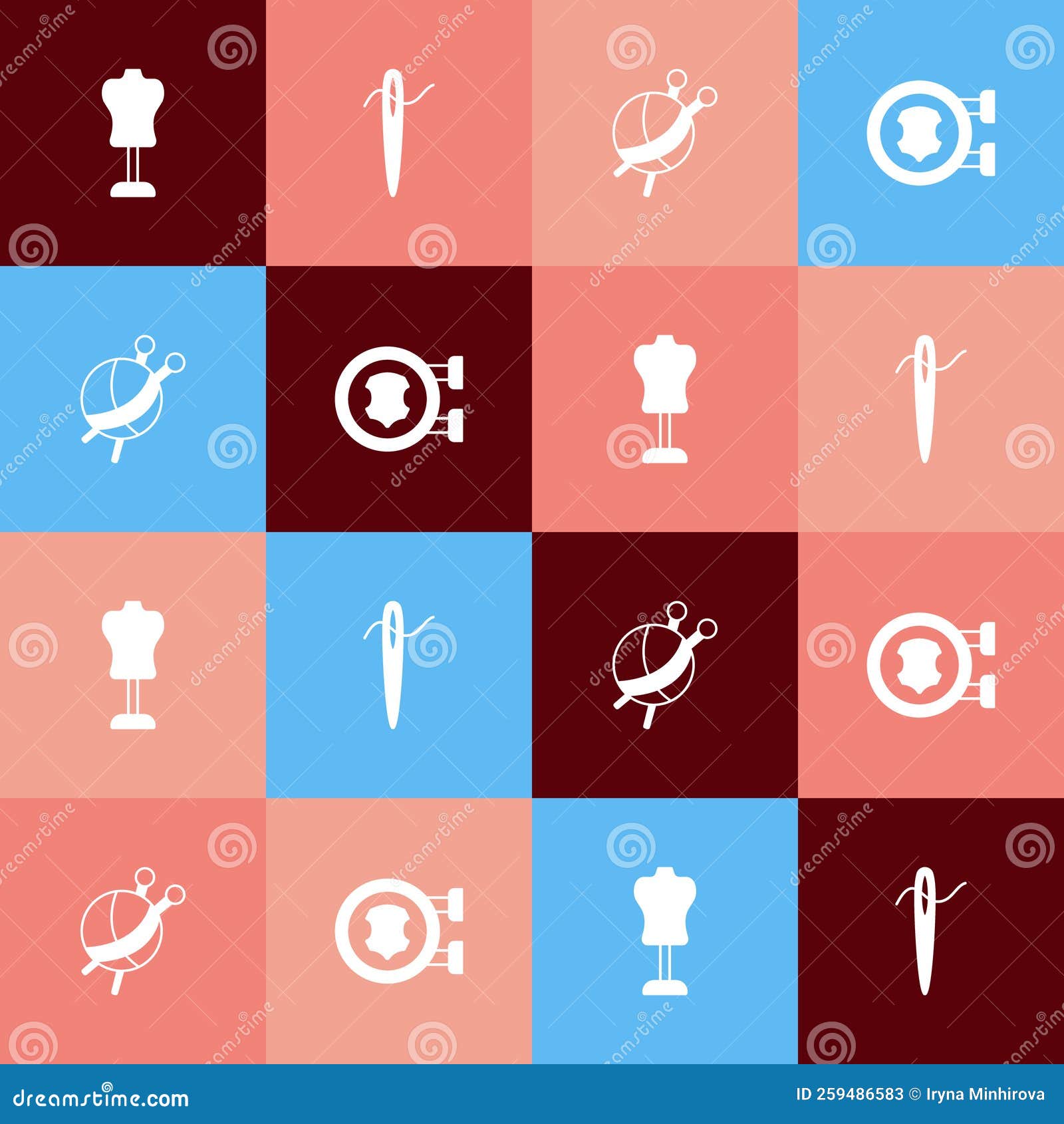 Set Pop Art Mannequin, Needle for Sewing with Thread, Yarn Ball ...