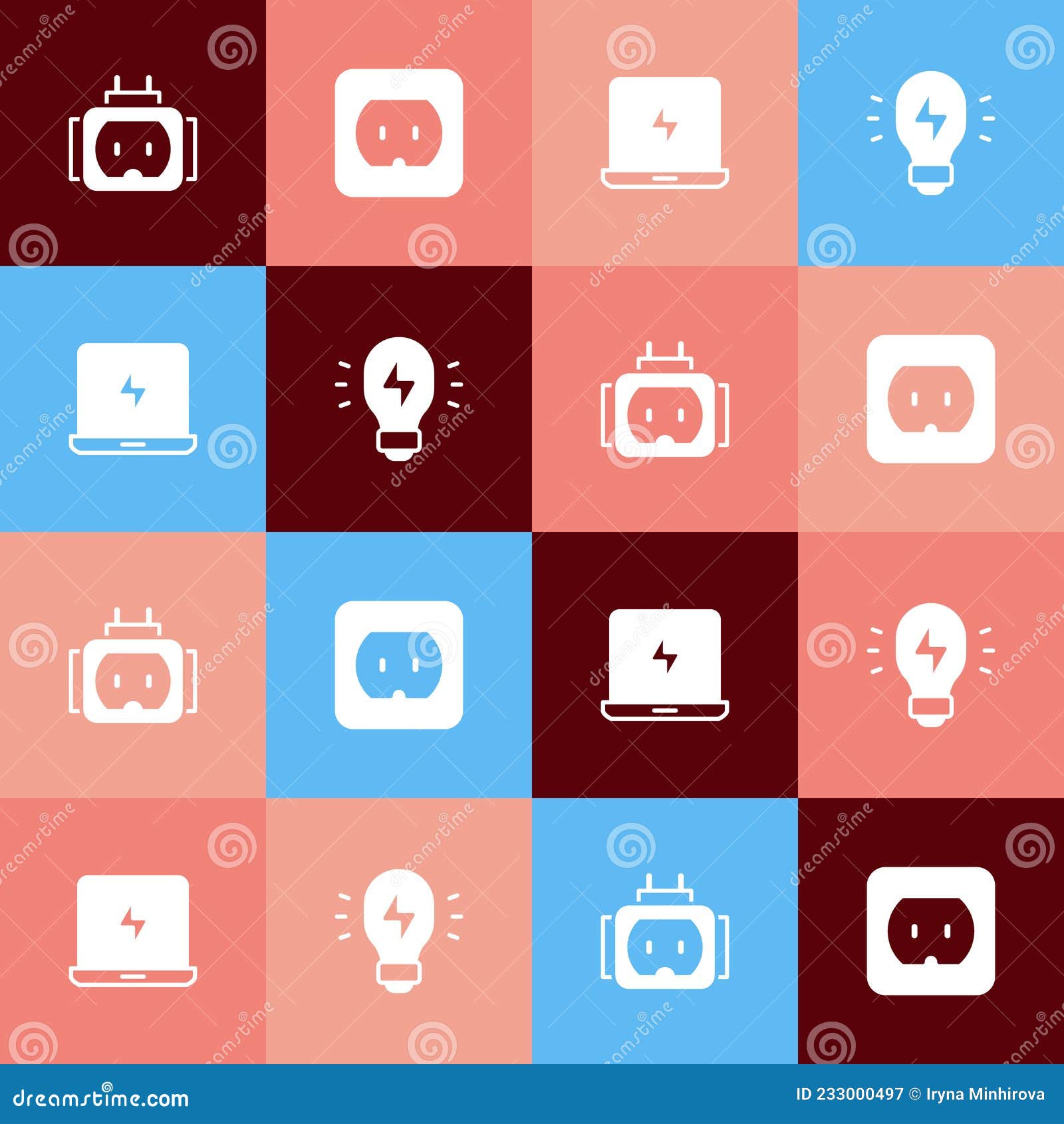 Set Pop Art Tee Plug Electric, Electrical Outlet, Laptop and Creative ...