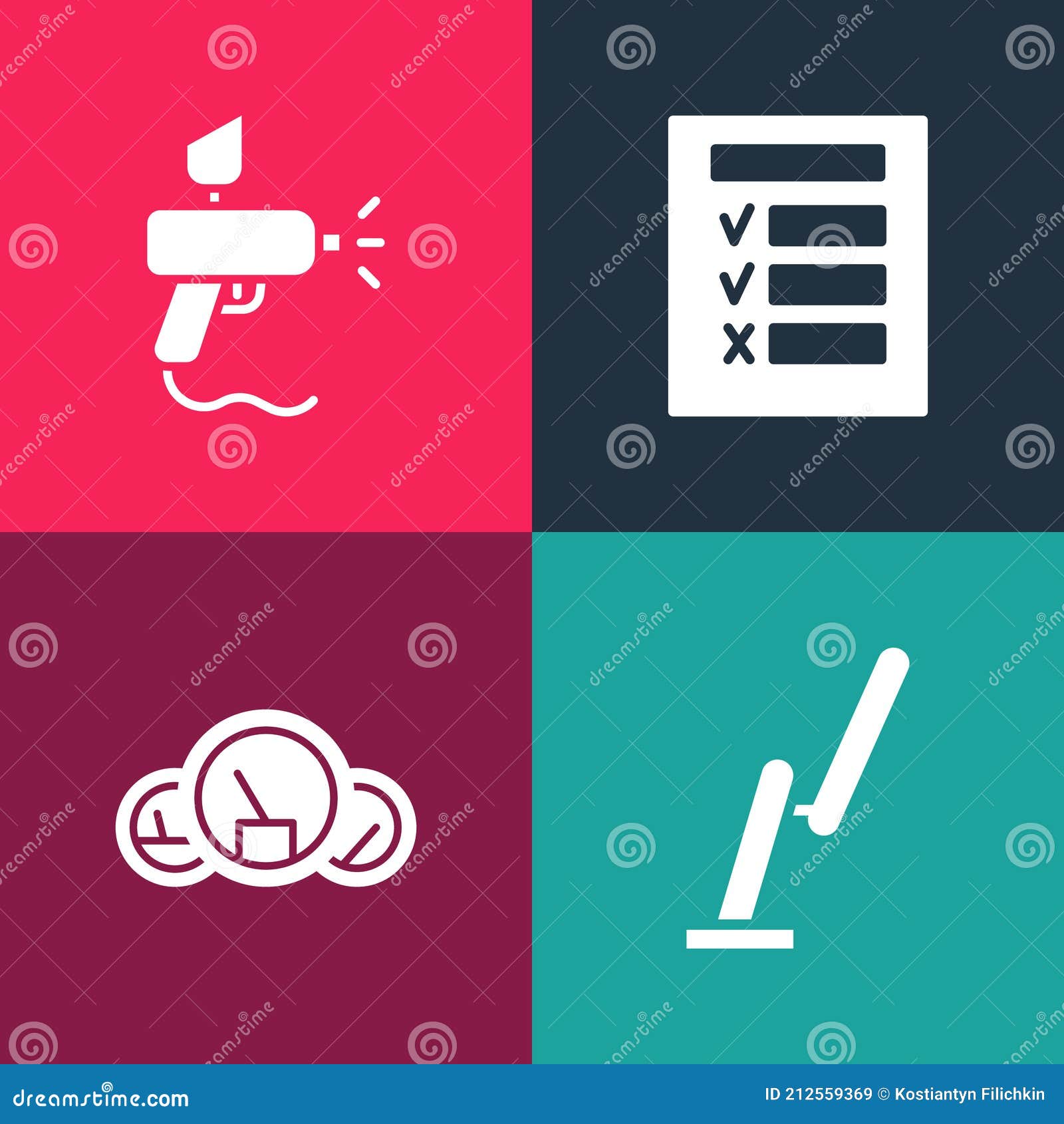 Set Pop Art Windscreen Wiper, Speedometer, Car Inspection and Paint ... Set Pop Art Windscreen Wiper, Speedometer, Car Inspection and Paint ...