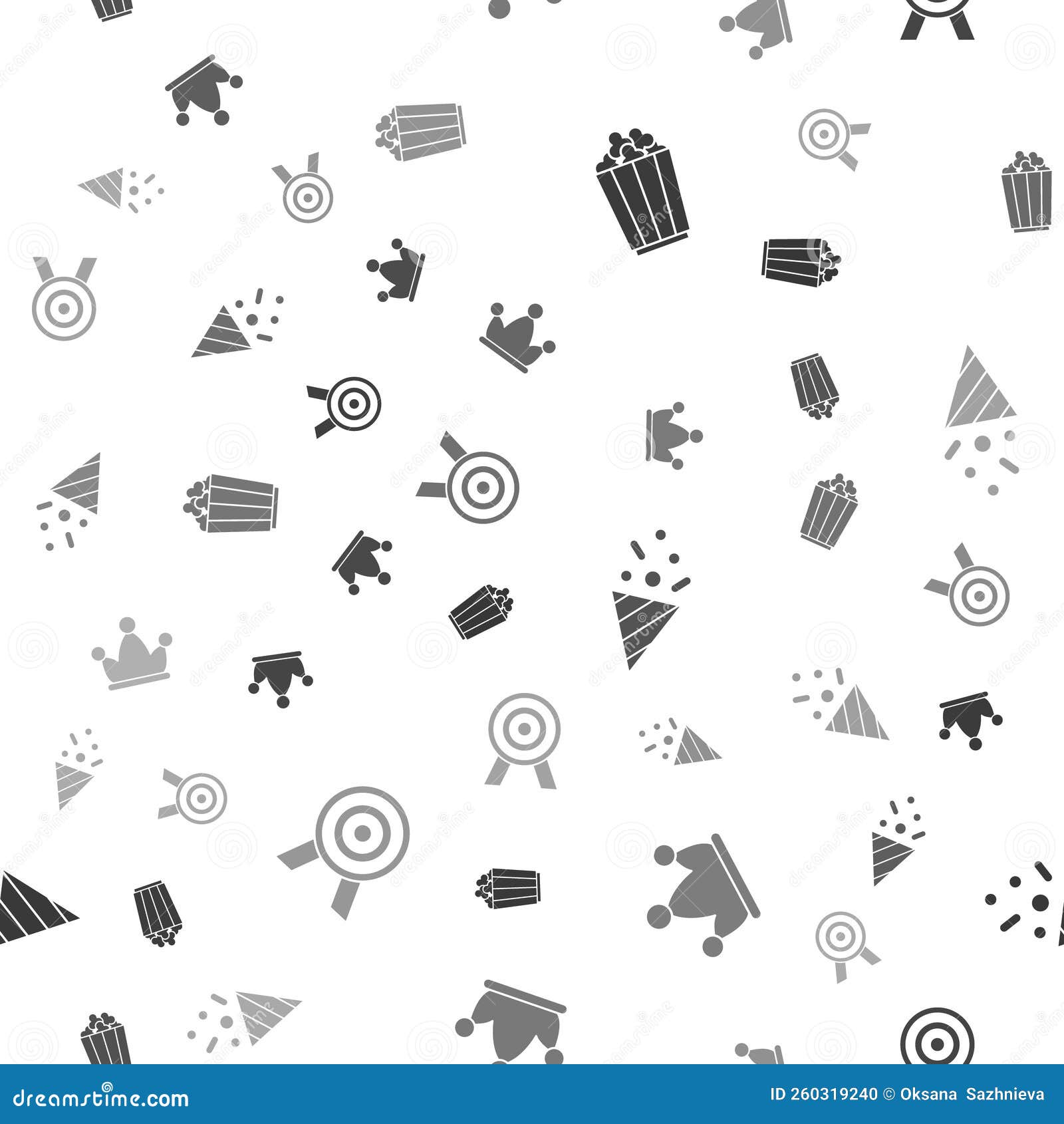 Set Popcorn in Box, Jester Hat with Bells, Festive Confetti and Target ...