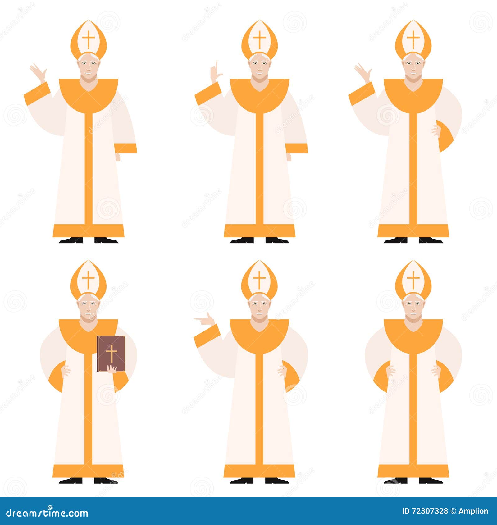 Set of Popes stock vector. Illustration of christianity - 72307328