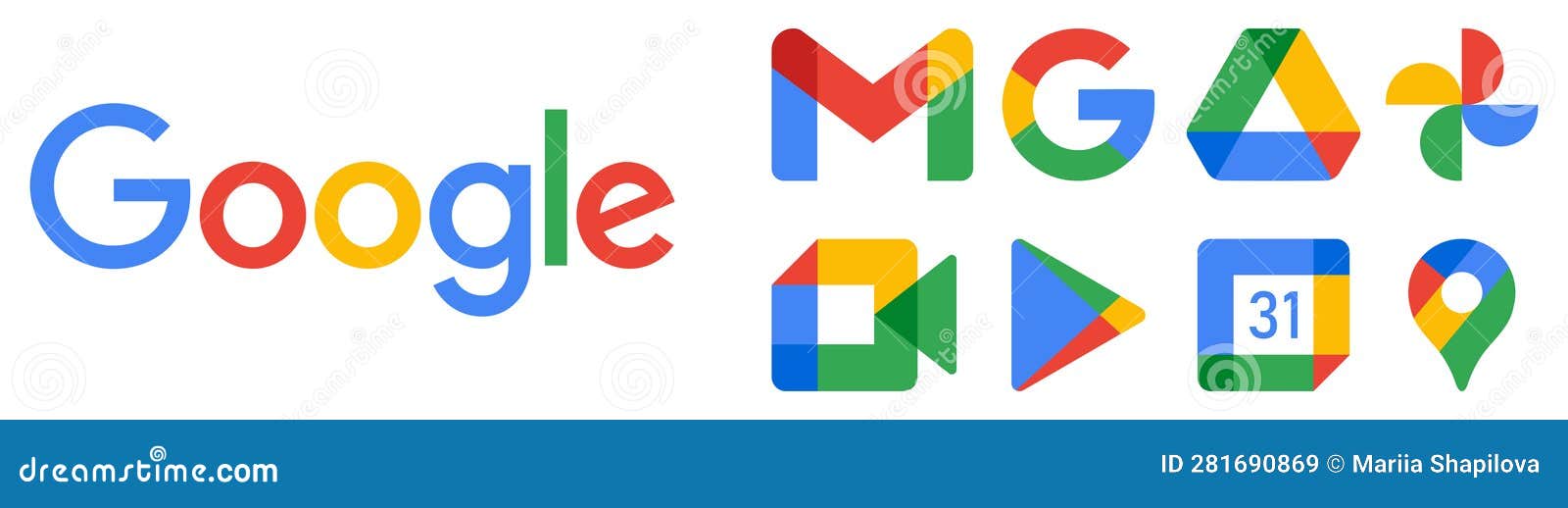 Set of Popular Google Services Products Editorial Stock Image ...