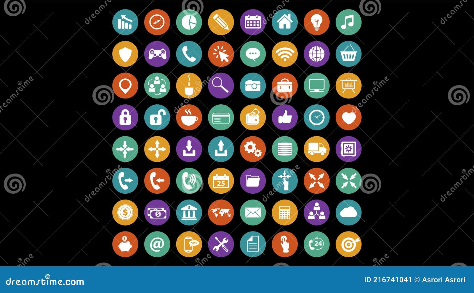 App Icon Set. Flat Free Vector. Stock Vector - Illustration of icon ...