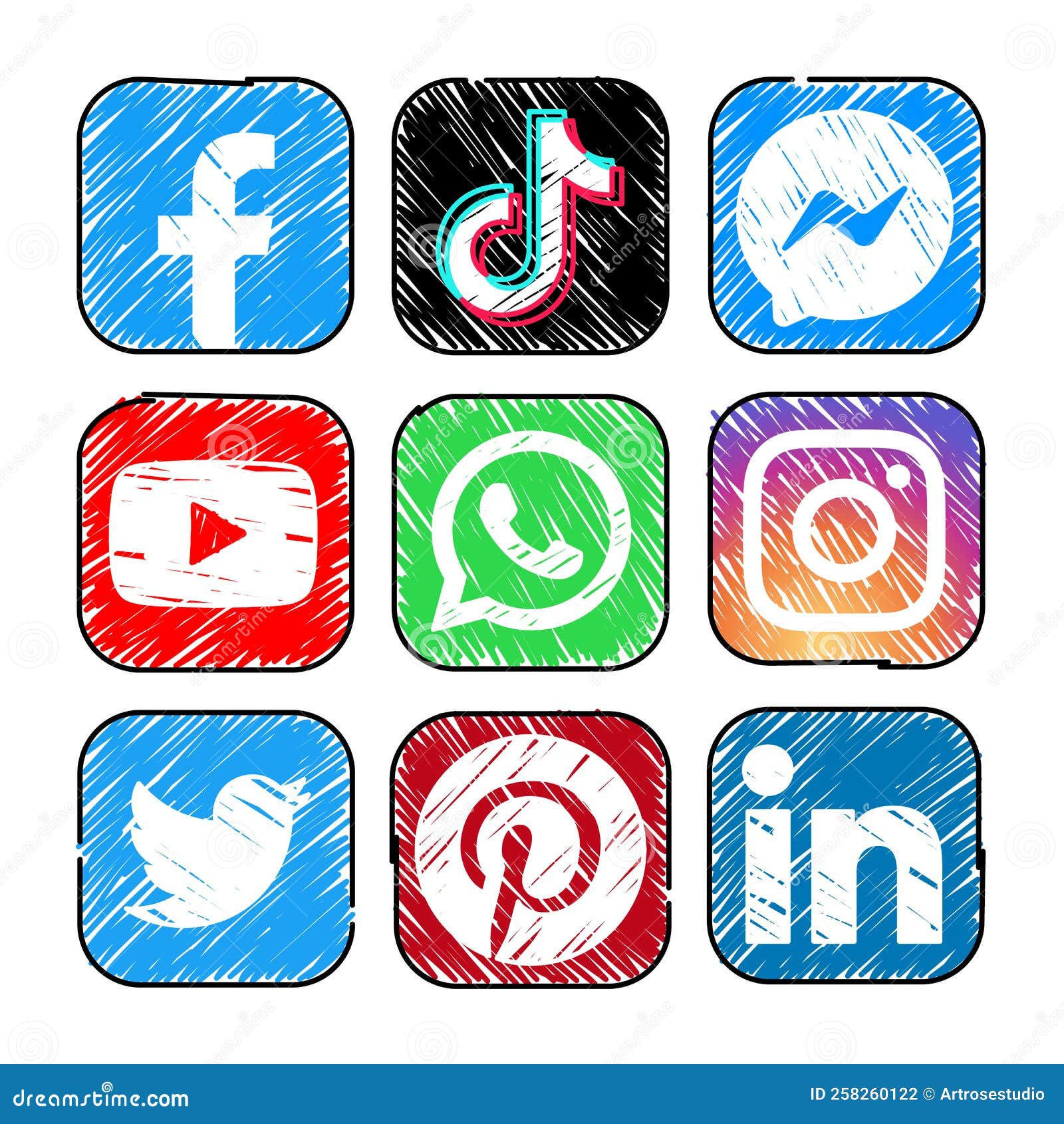 Set Of Facebook, Tiktok, Twitter, Instagram And Youtube Icons. Social ... Set Of Facebook, Tiktok, Twitter, Instagram And Youtube Icons. Social ...