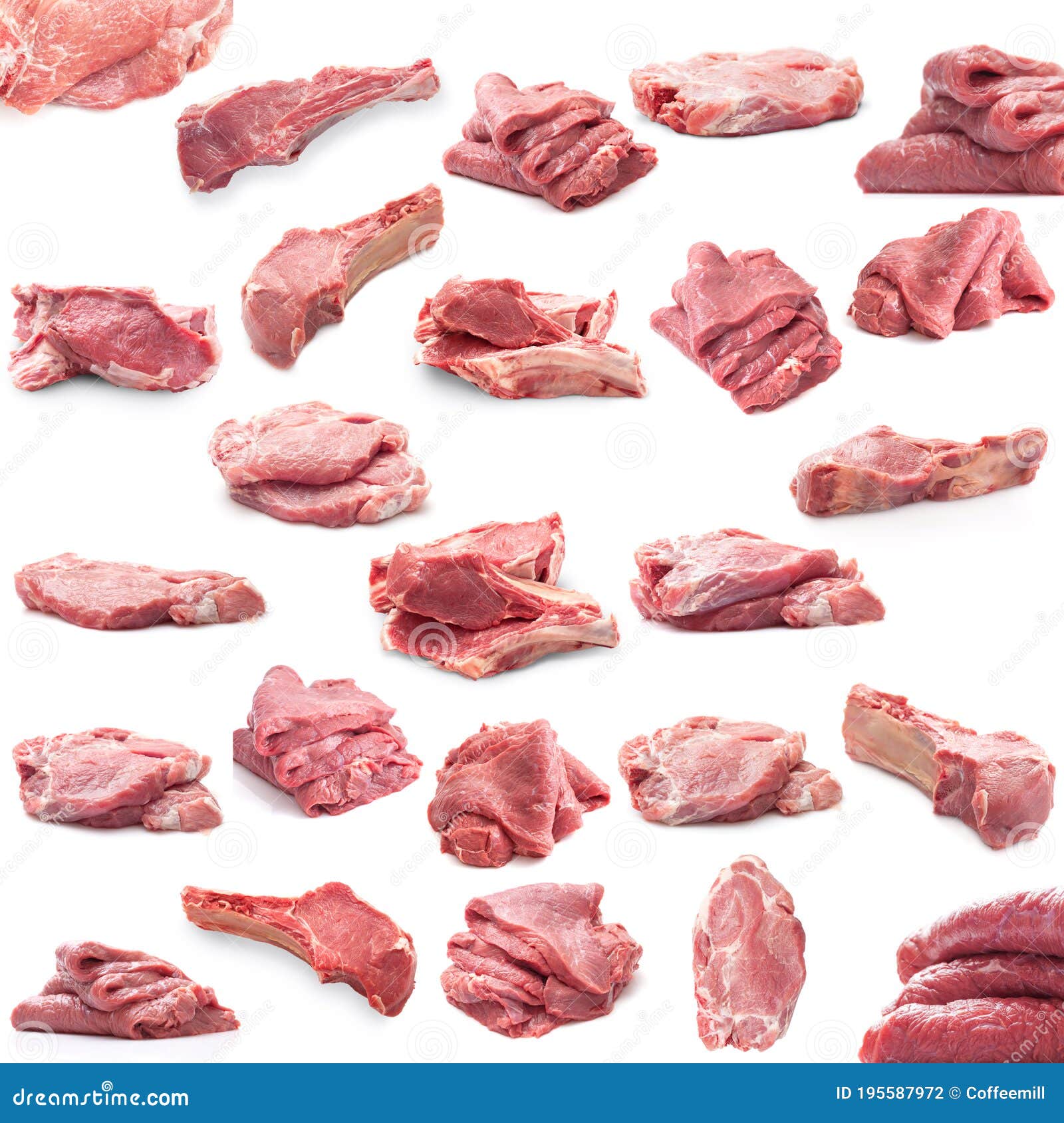 Set from pork and beef stock photo. Image of stake, slice - 195587972