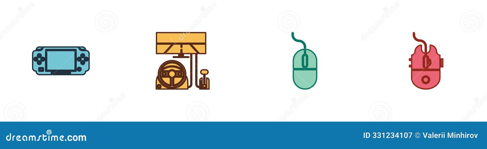 Set Portable Video Game Console, Racing Simulator Cockpit, Computer ...