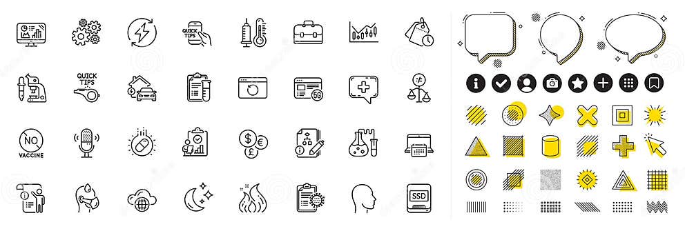 Set of Portfolio, Tutorials and Sick Man Line Icons for Web App ...