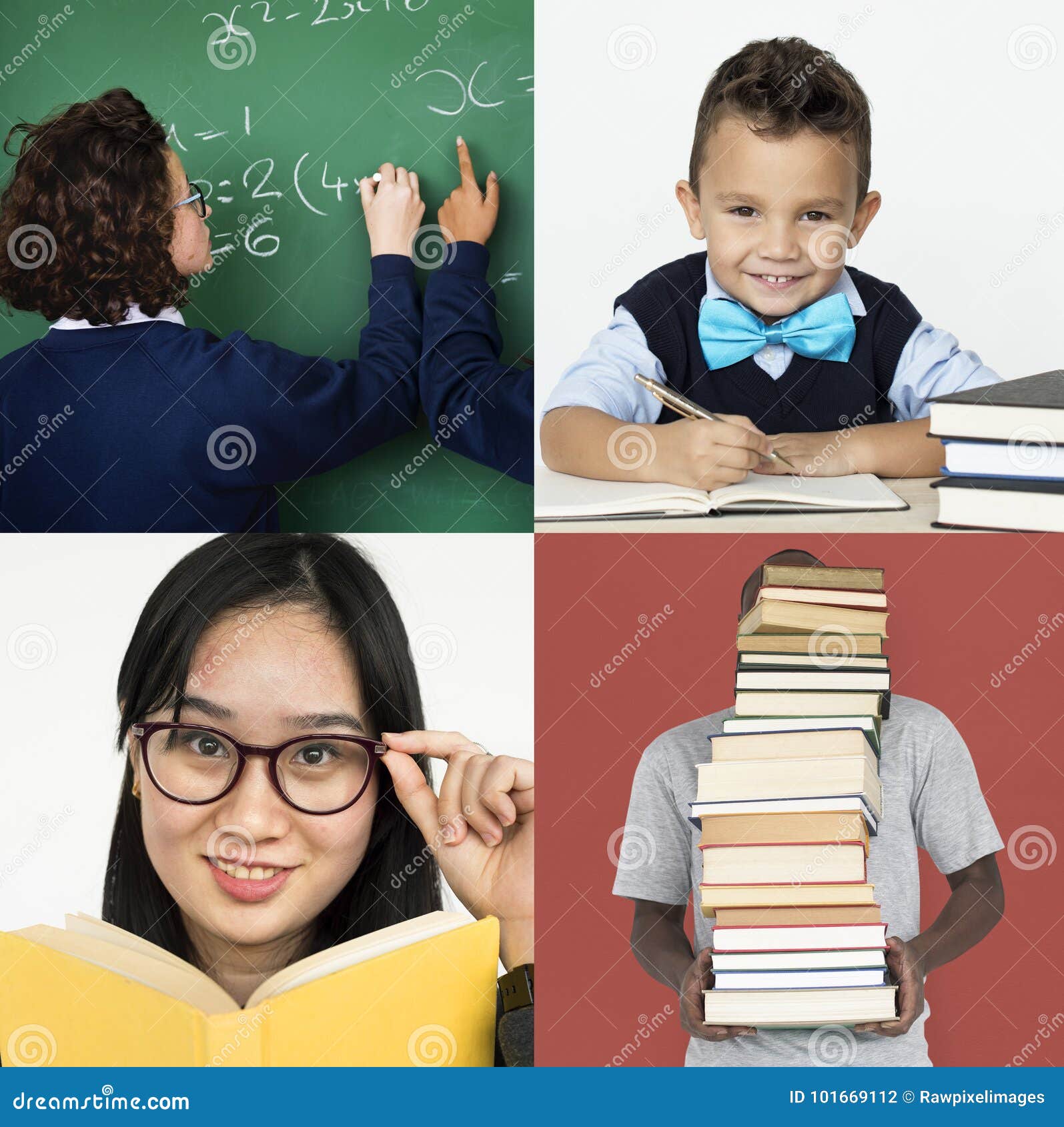 Set of Portraits of People with Learning Concepts Stock Photo - Image ...