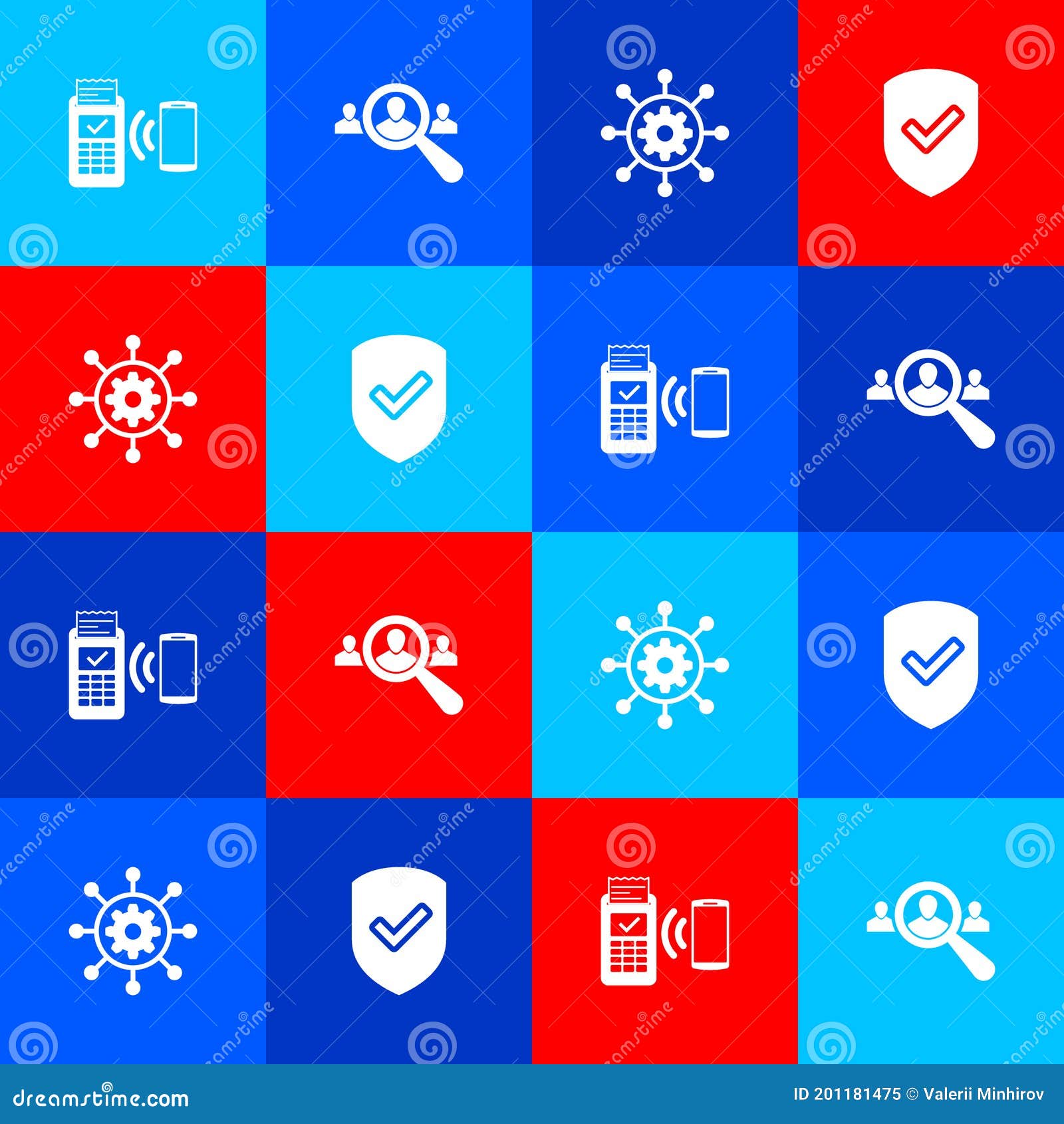 Set POS Terminal, Magnifying Glass for Search People, Project ...