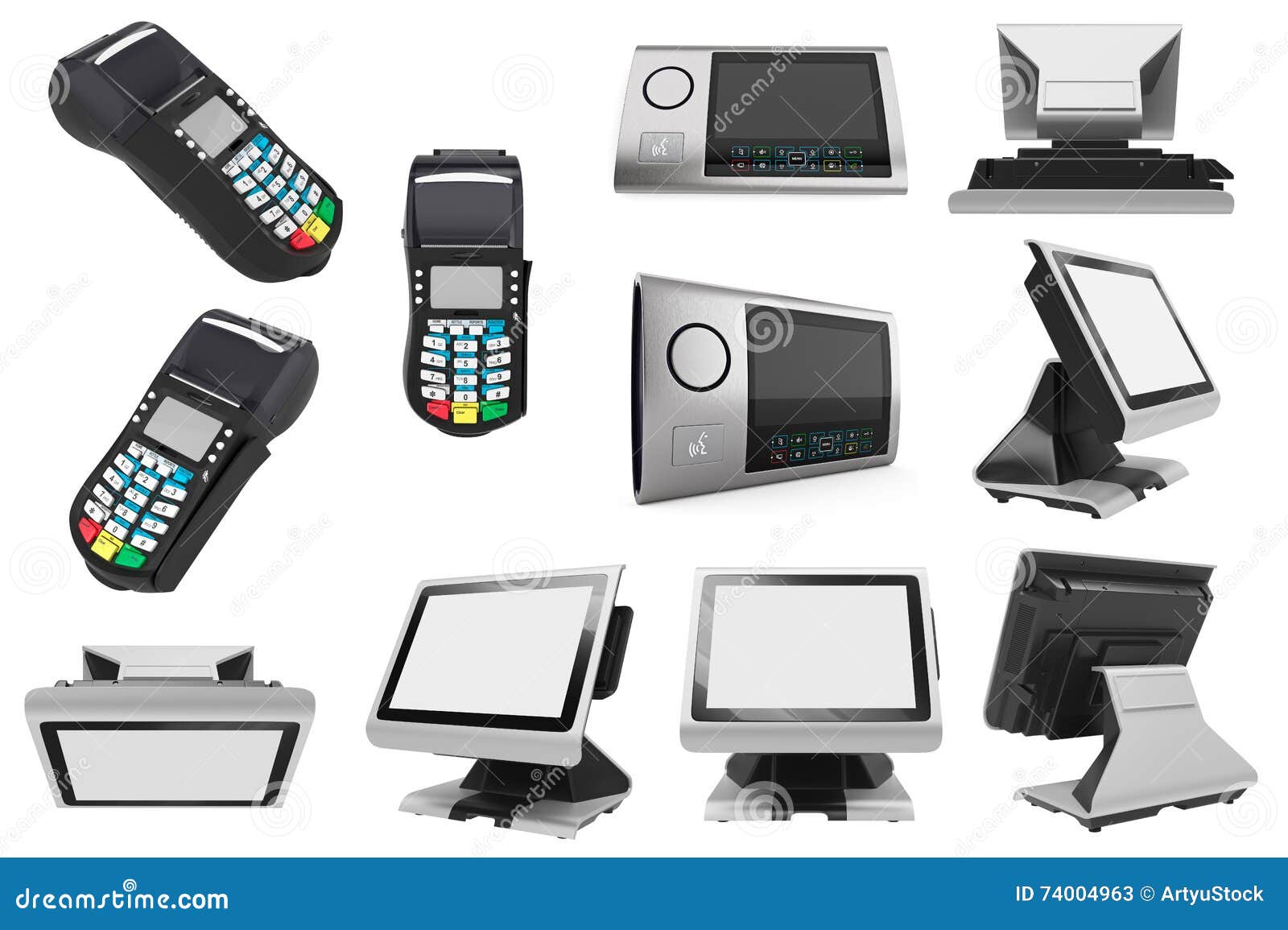 Set POS terminal stock illustration. Illustration of commercial - 74004963