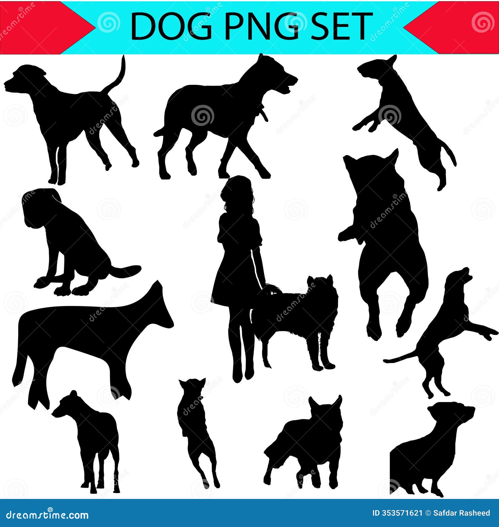 Set of Poses for the Animation of the Dog. the Dog is Running Stock ...