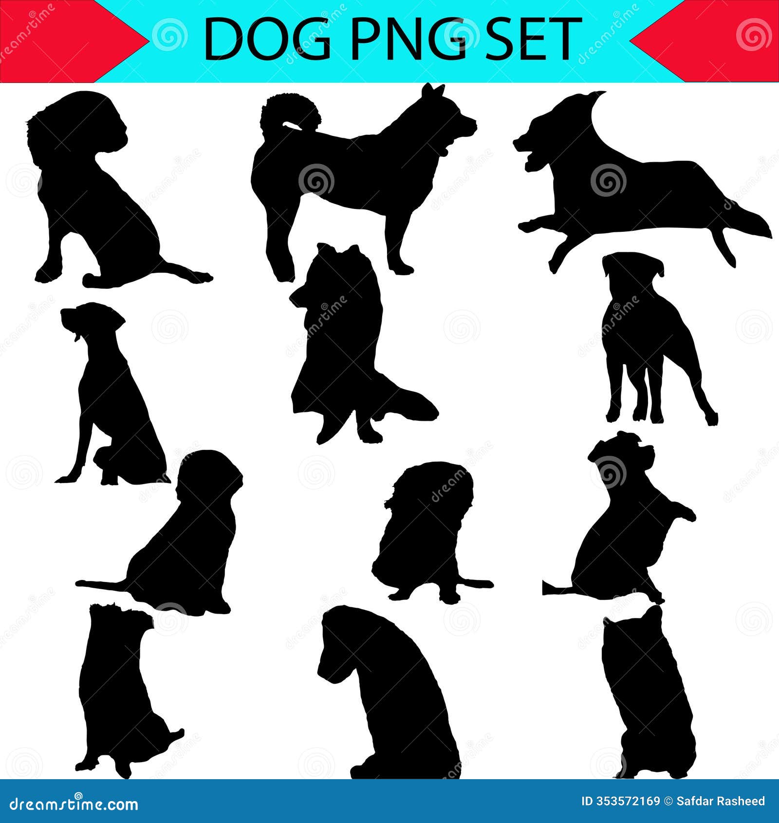 Set of Poses for the Animation of the Dog. the Dog is Running Stock ...