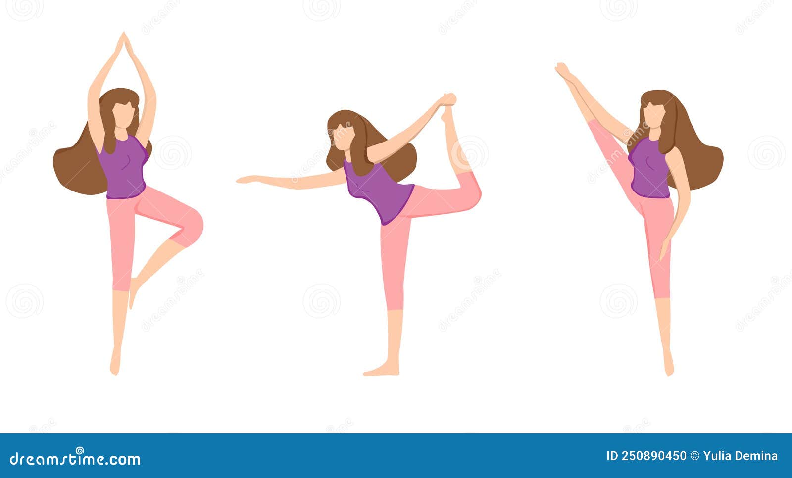 Set of poses for yoga stock illustration. Illustration of calmness ...