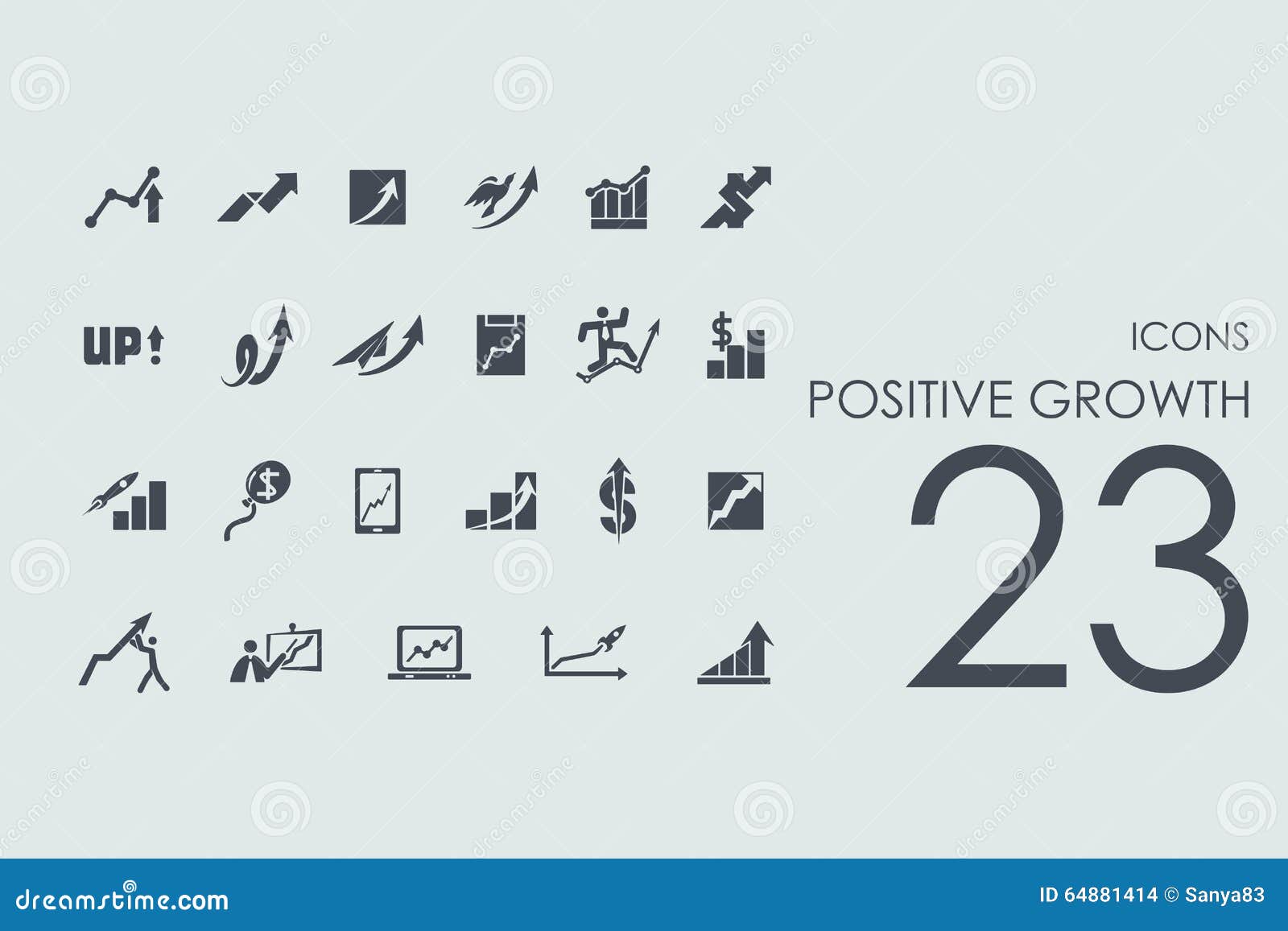 Set of Positive Growth Icons Stock Vector - Illustration of diversity ...