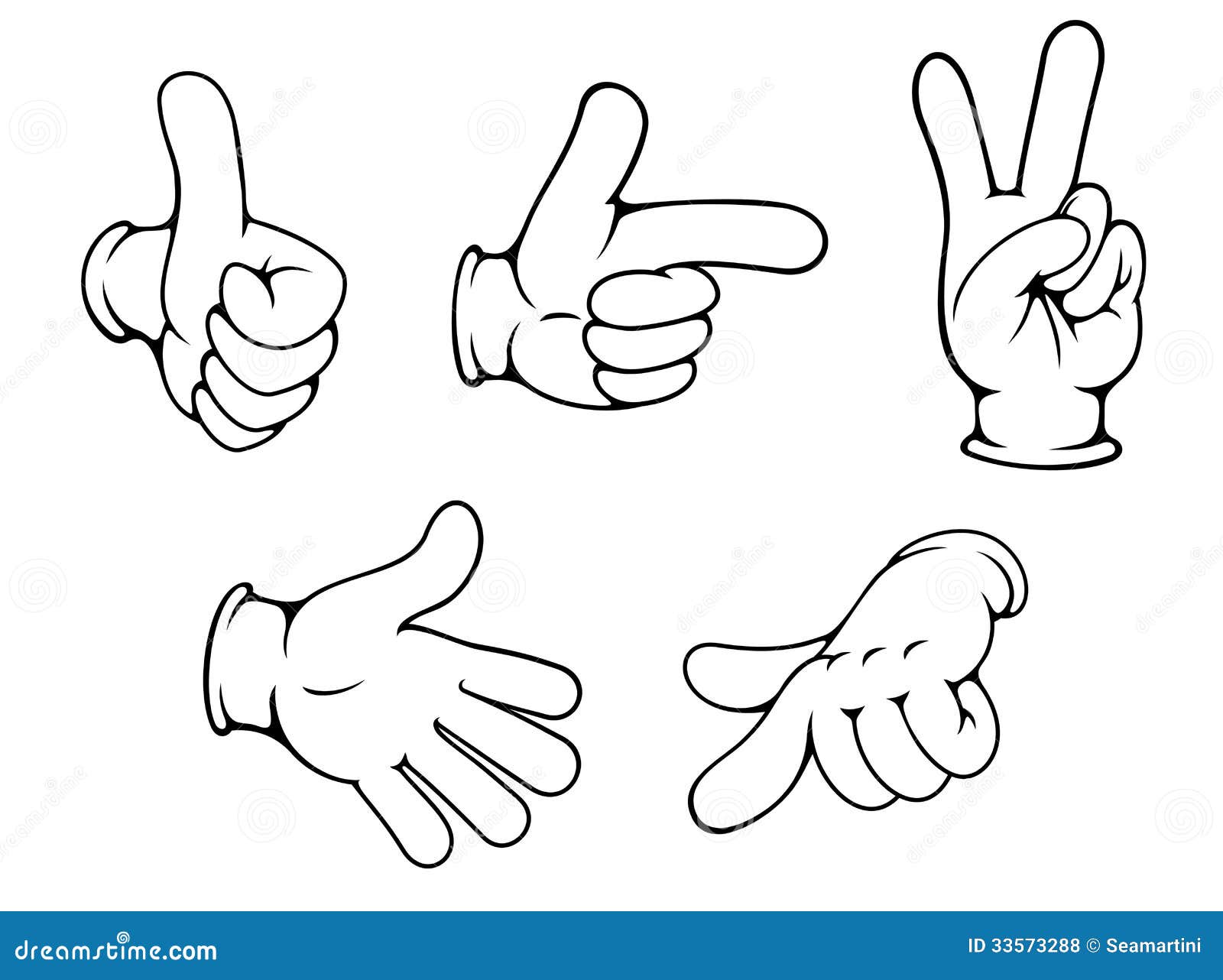 Set of Positive Hands Gestures Stock Vector - Illustration of cartoon ...