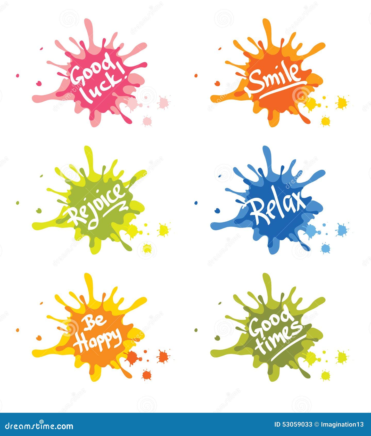 Set of Positive Icons with Good Wishes Stock Vector - Illustration of ...