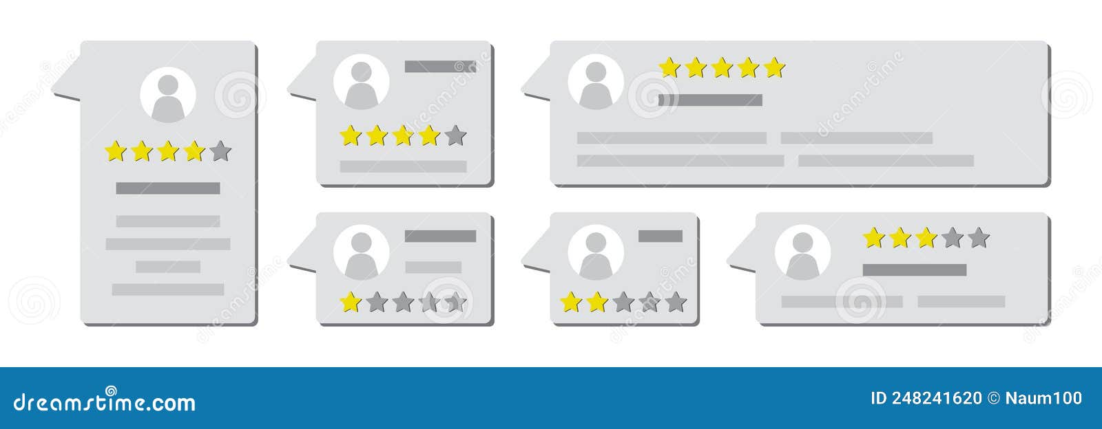 Set of Positive, Negative Reviews. Testimonials Template for Web ...