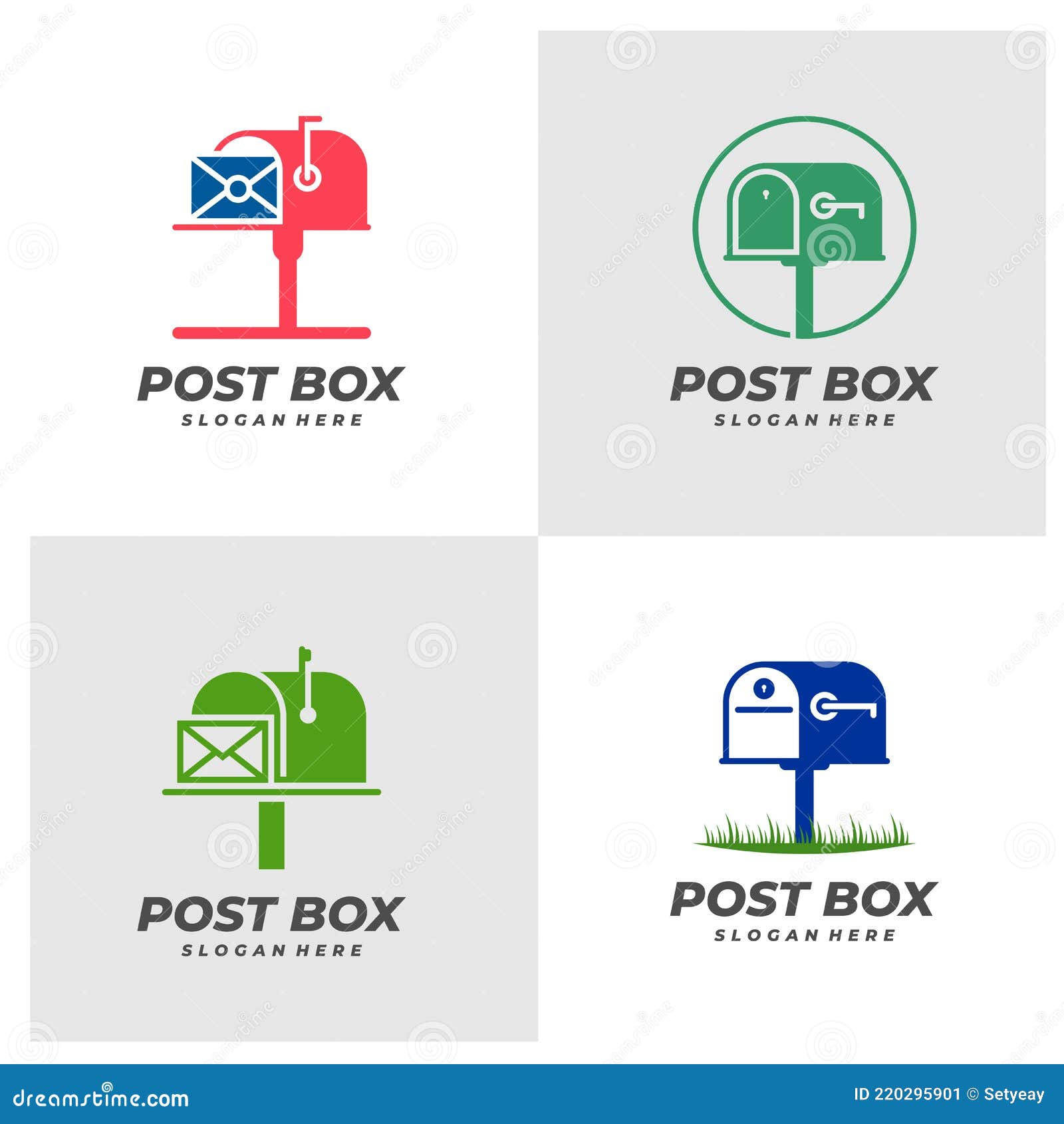 Set of Post Box Logo Vector Template, Creative Post Box Logo Design ...