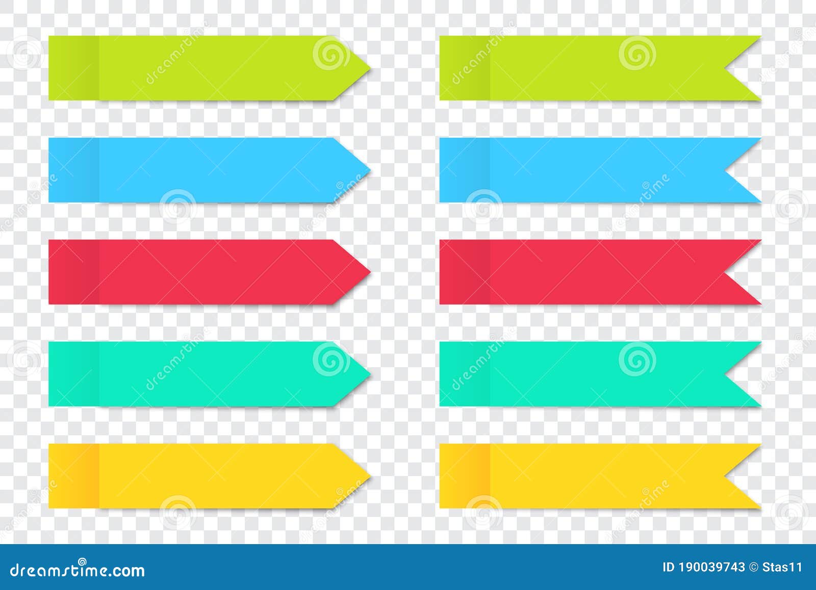 Note Stickers Isolated On White Background. Post Paper Sticky Tape Set ...