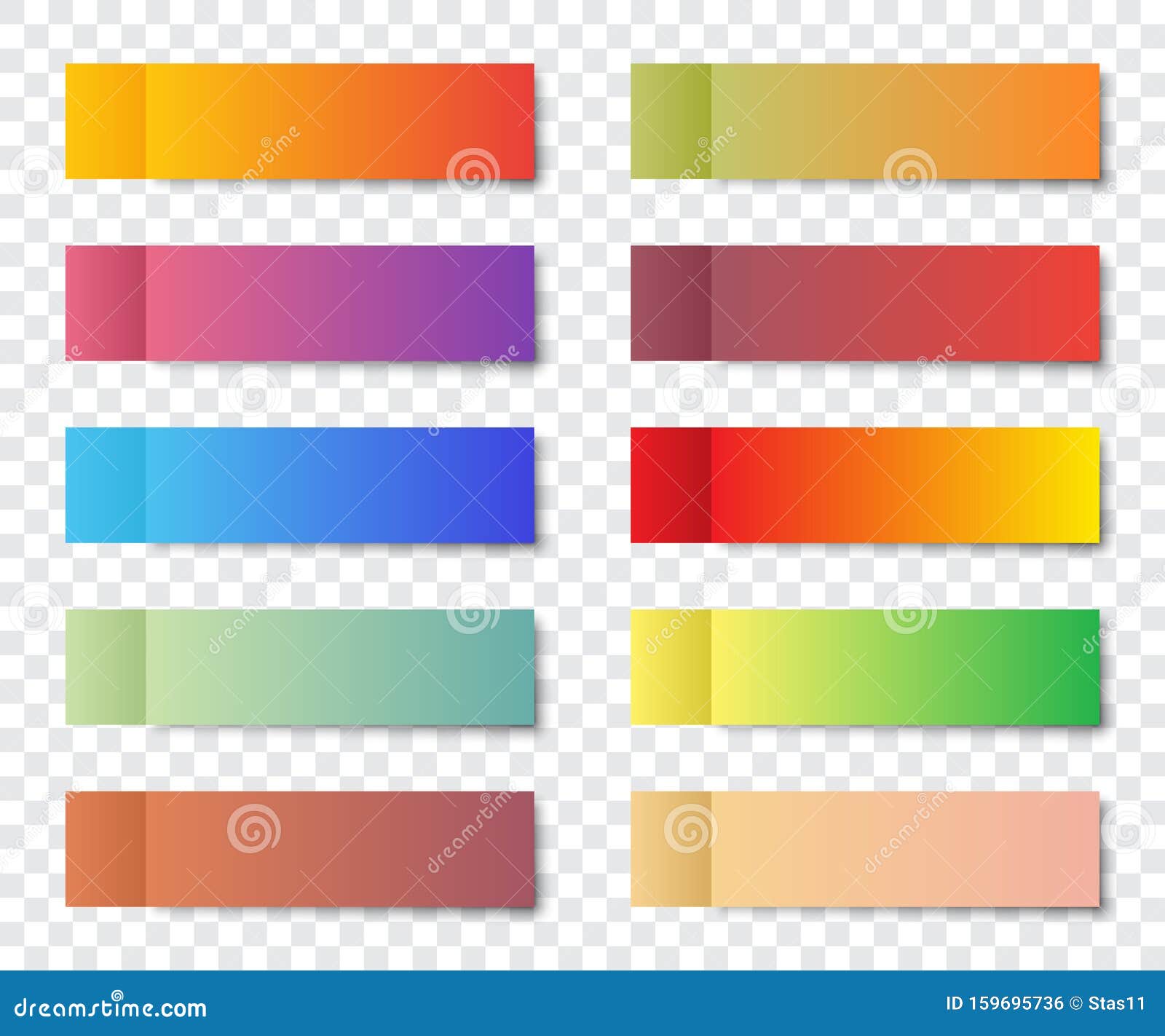 Set Of Post Note Stickers With Shadow On A Transparent Background ...