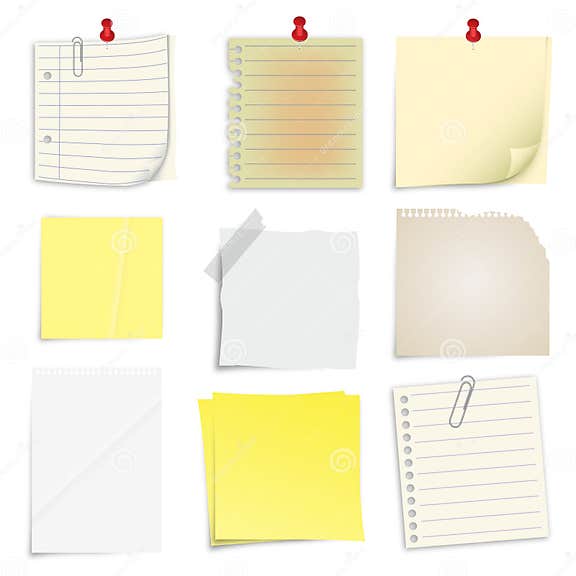Set of post it notes stock vector. Illustration of paper - 24684279