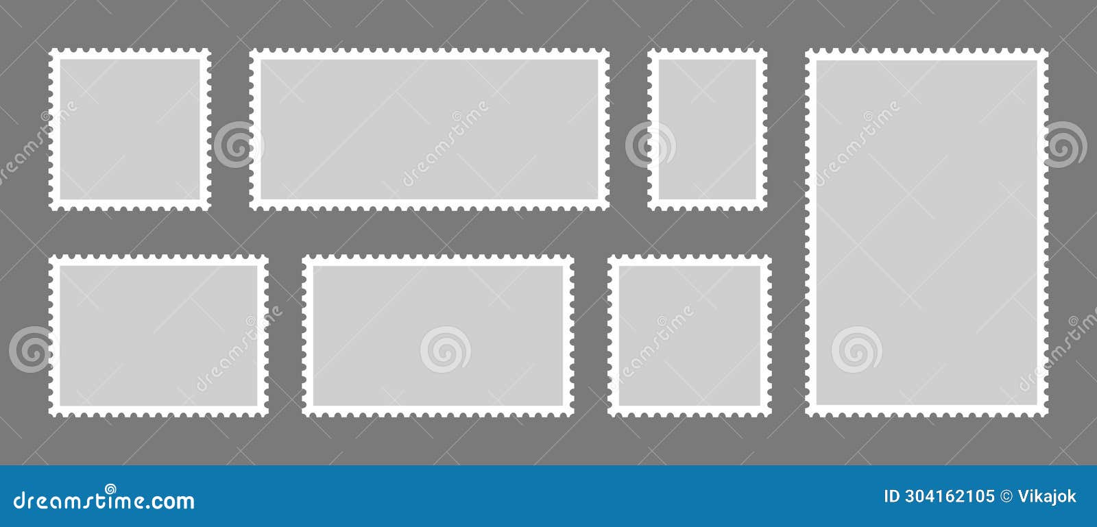 Set of Postage Stamps. Post Stamp Frame and Border Stock Vector ...