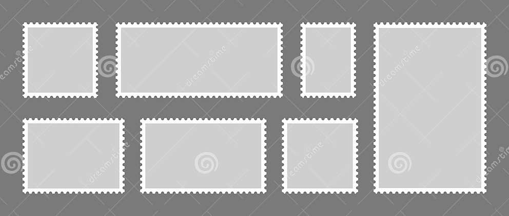Set of Postage Stamps. Post Stamp Frame and Border Stock Vector ...