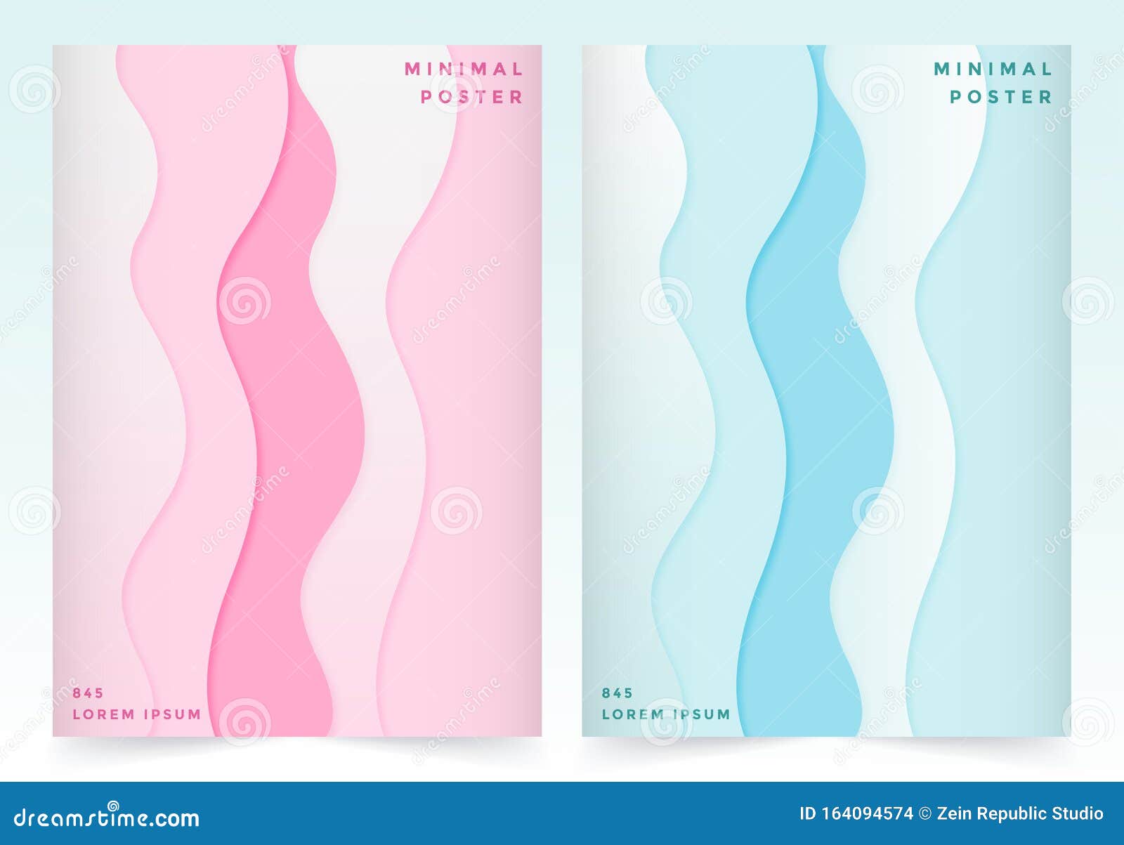 Set of Poster Template in Paper Cut Style Stock Vector - Illustration ...