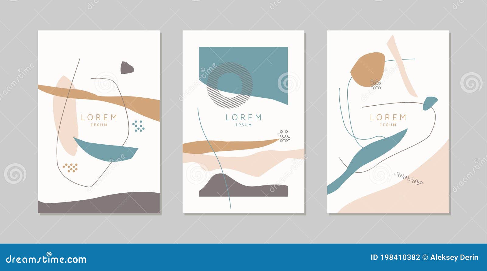 A Set of Posters. a Composition with Abstract Elements in a Popular ...