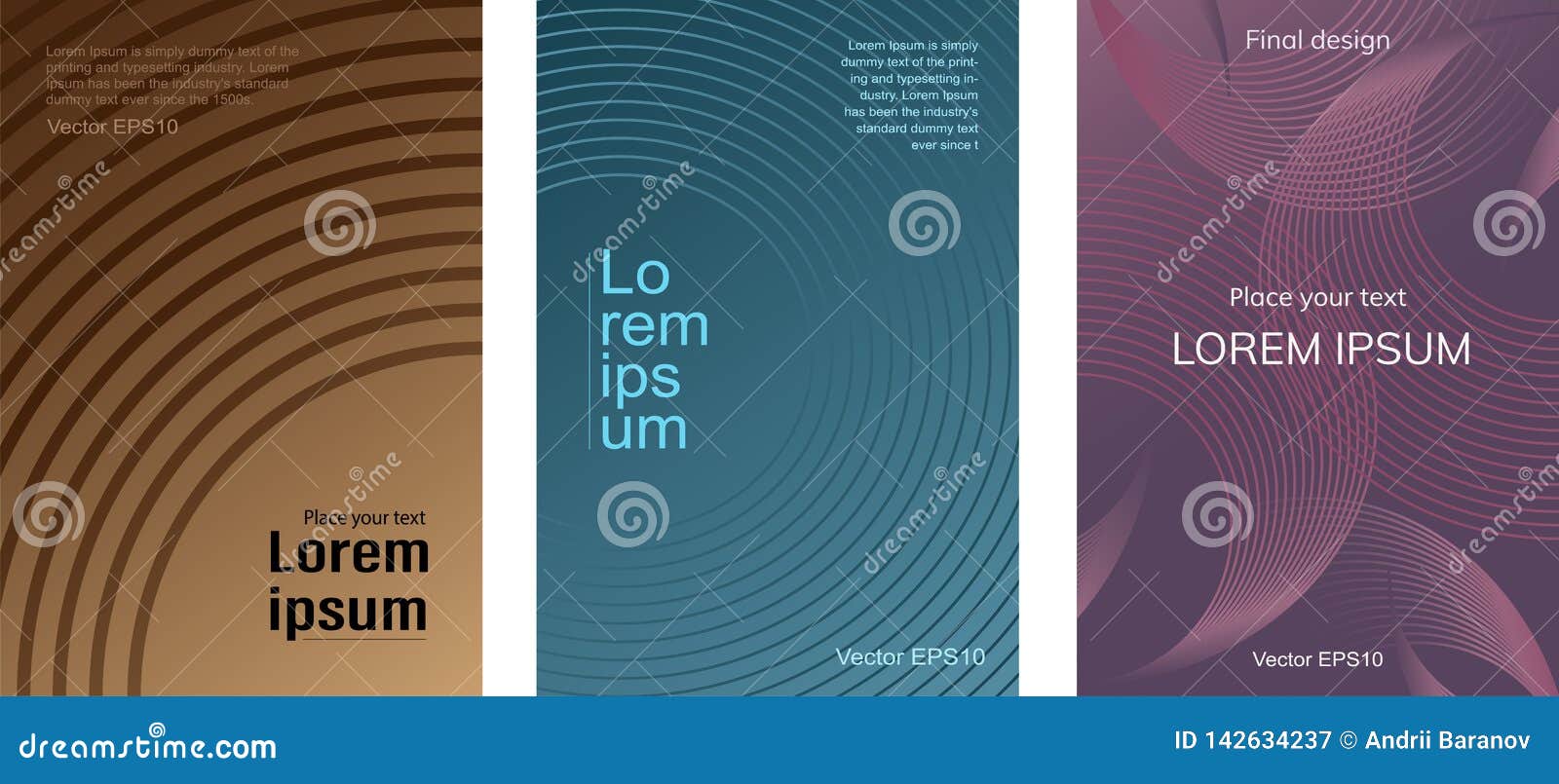 A Set of Posters with Gradient Circles Stock Vector - Illustration of ...