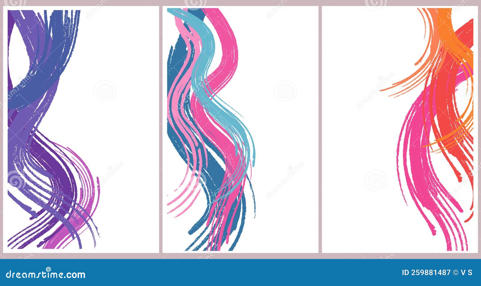 Set of Posters in Grunge Style, White Background with Colored Acrylic ...