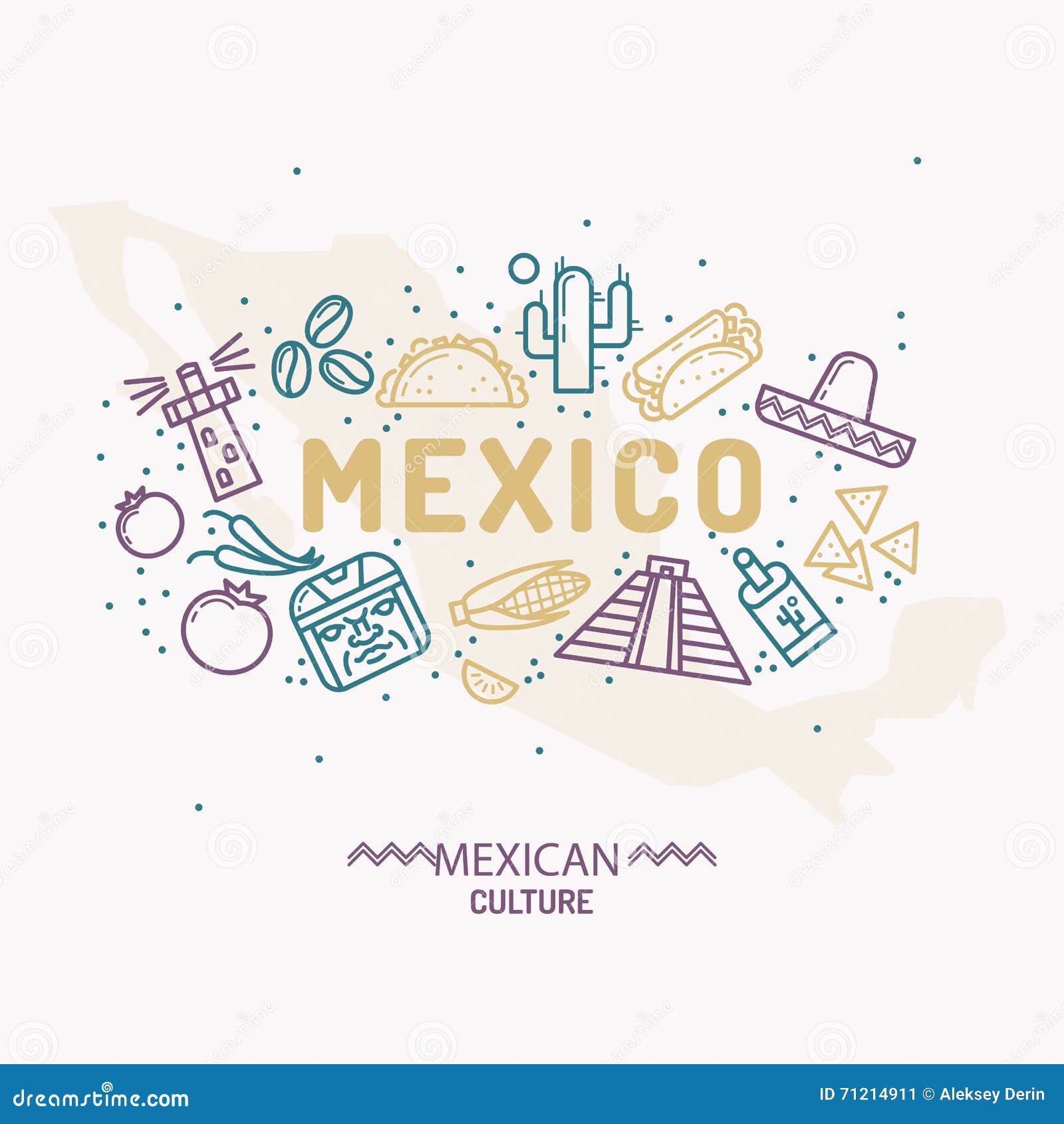 Set of Posters Mexican Culture. Stock Vector - Illustration of modern ...