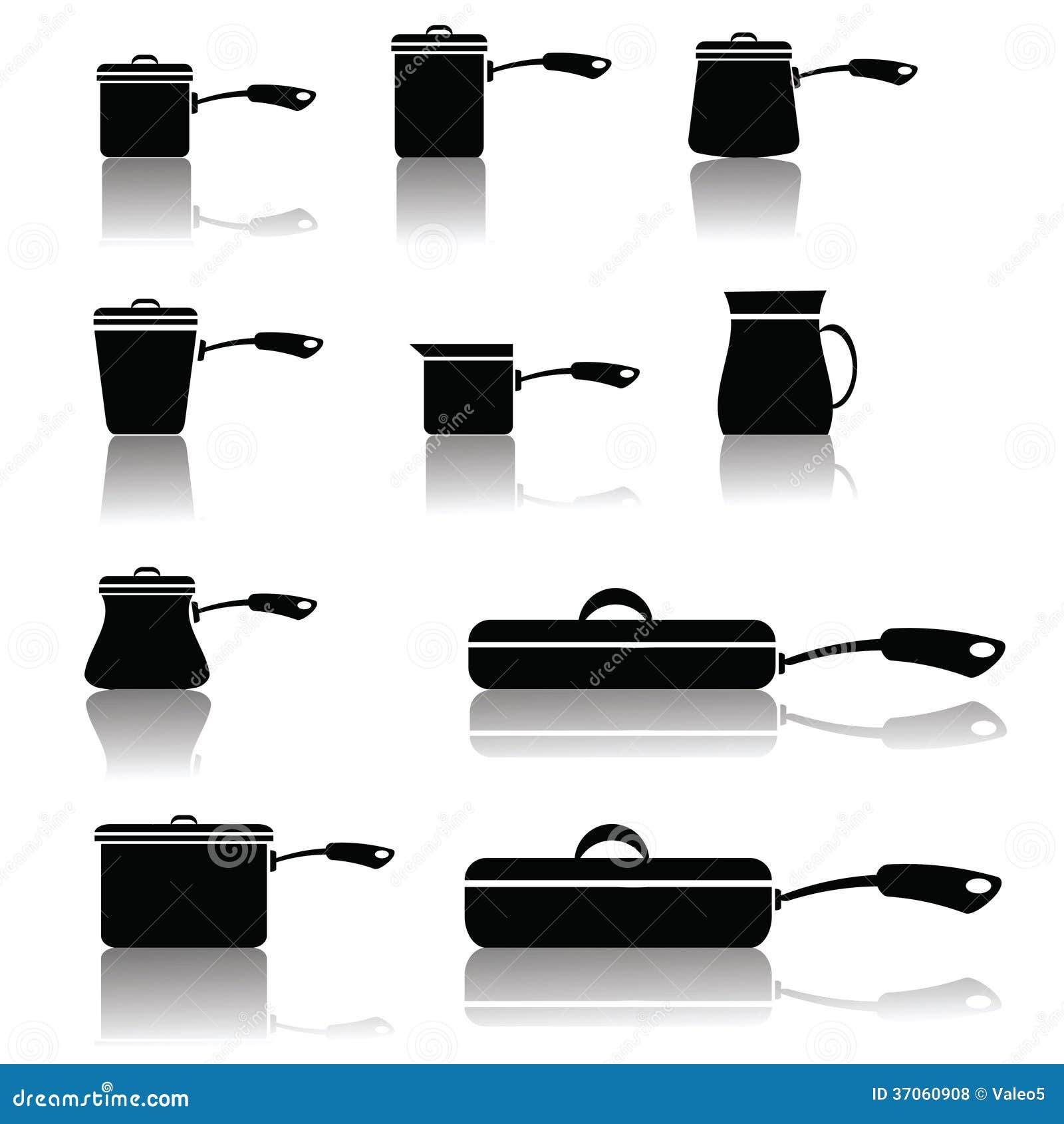 Set of pots and pans stock vector. Illustration of icon - 37060908
