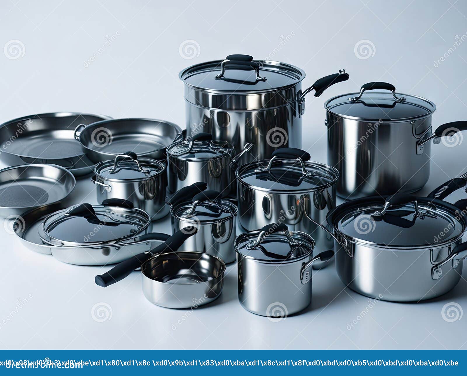 A Set of Pots and Pans on a White Background. Ai Generative Stock ...