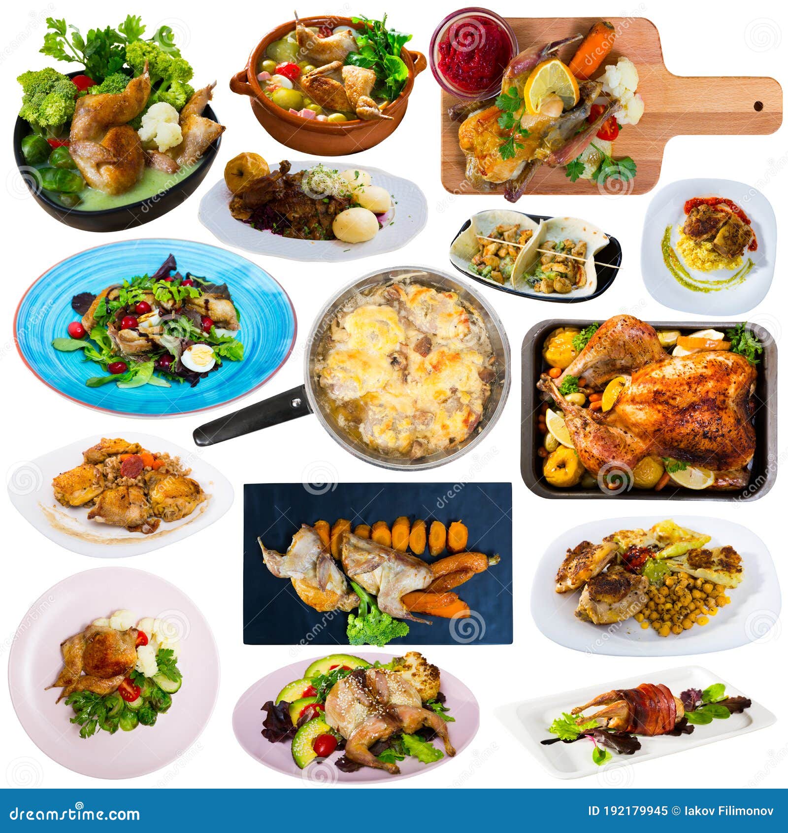 Set of Poultry Food Isolated Stock Image - Image of homemade, dinner ...