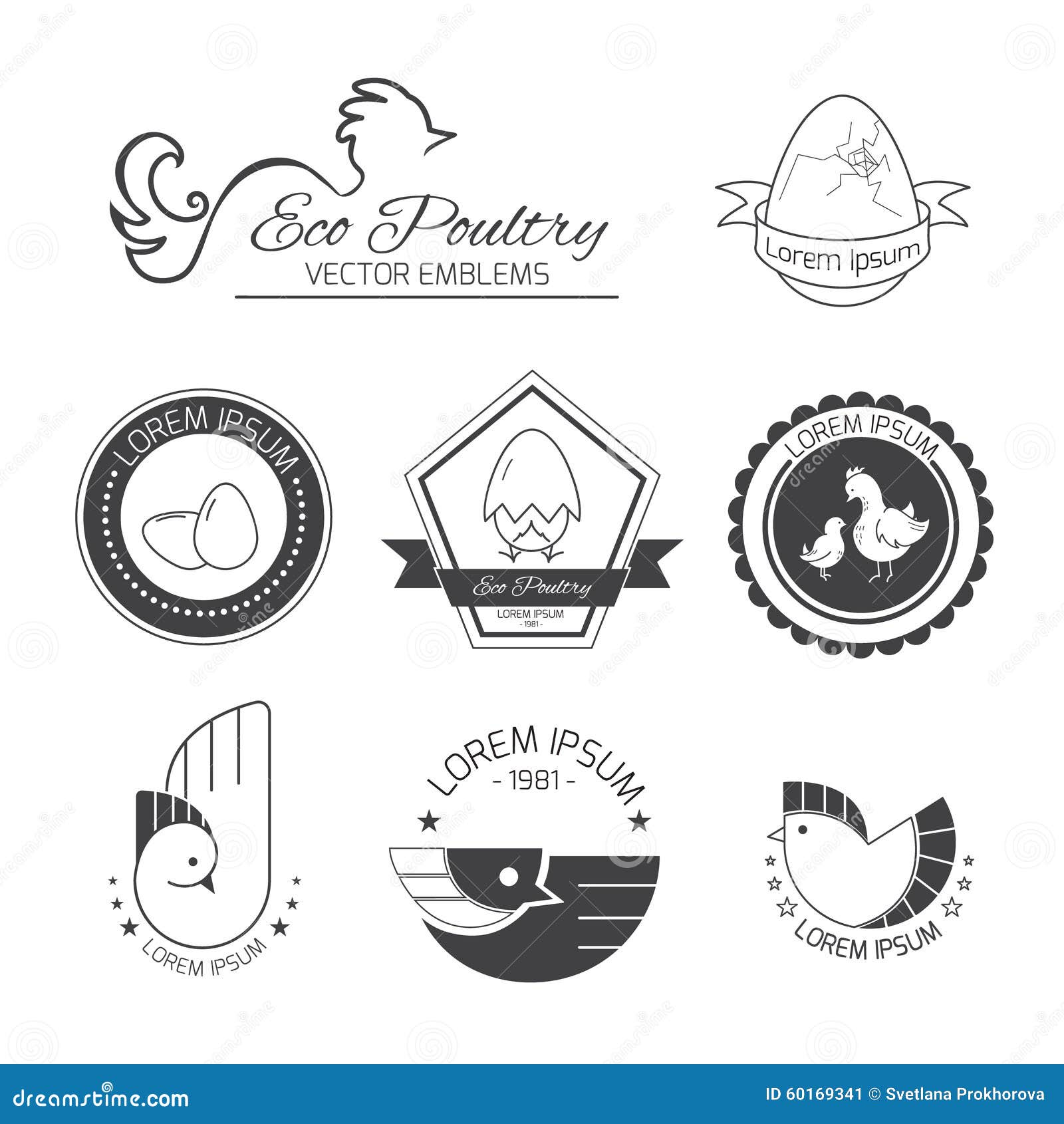 Set of poultry logos stock vector. Illustration of brand - 60169341