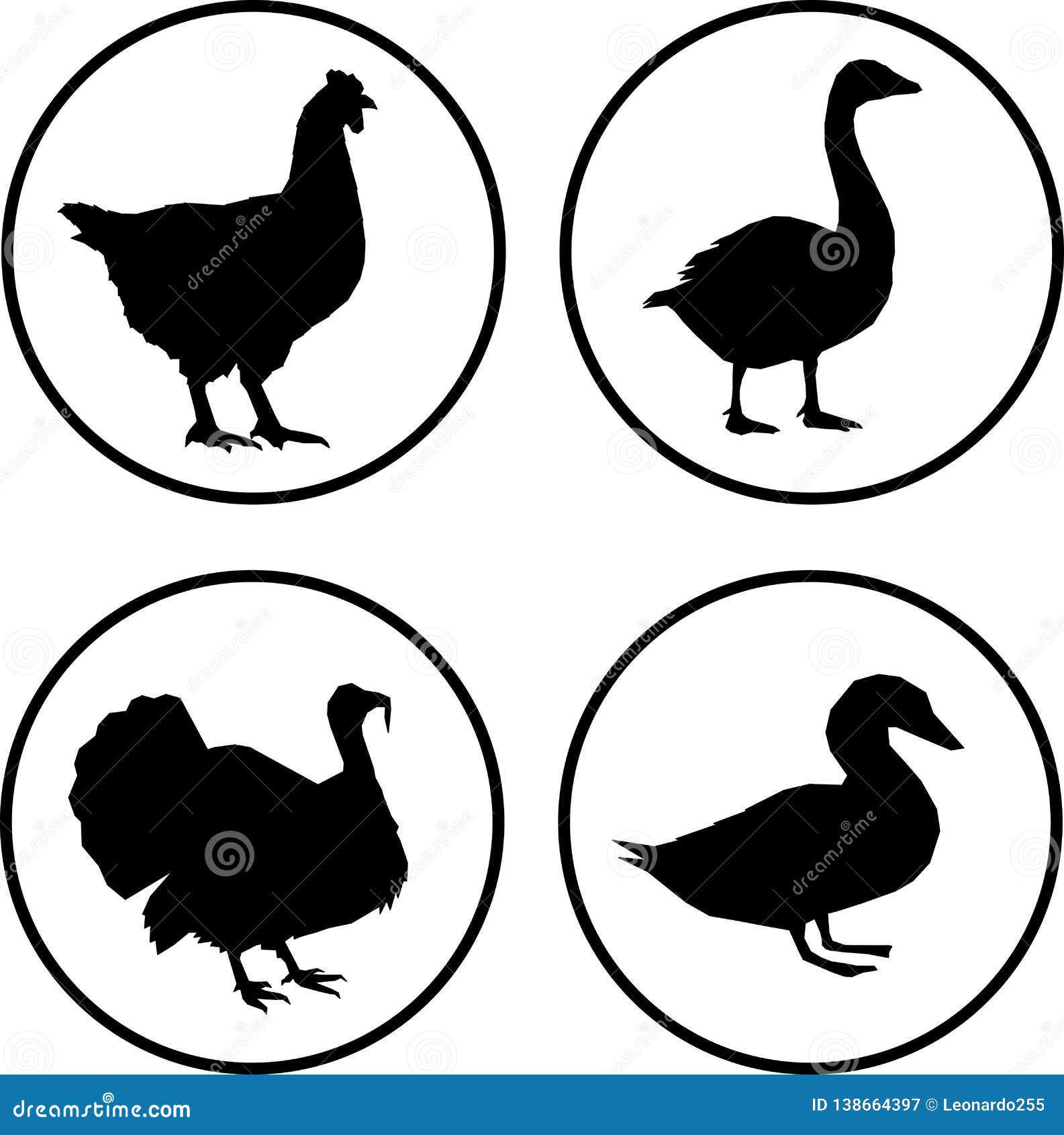 Set poultry modern icon stock vector. Illustration of graphic - 138664397