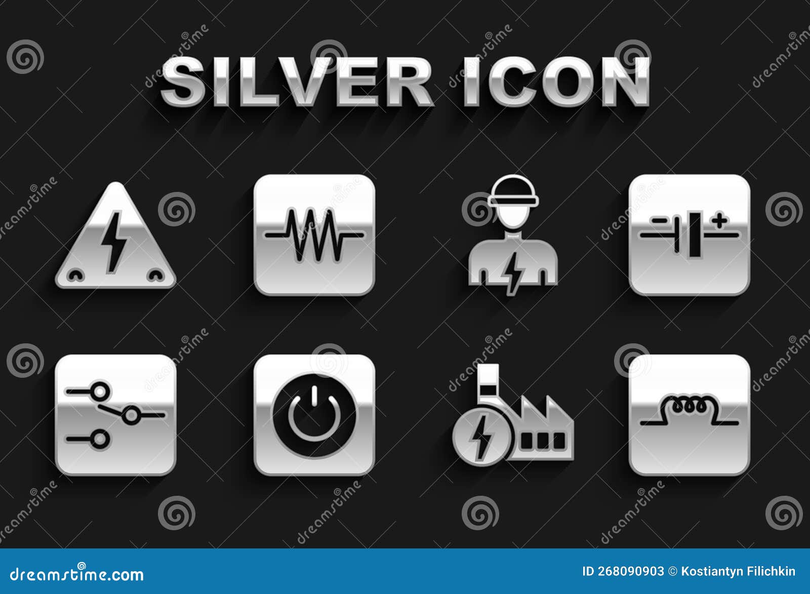 Set Power Button, DC Voltage Source, Inductor in Electronic Circuit ...