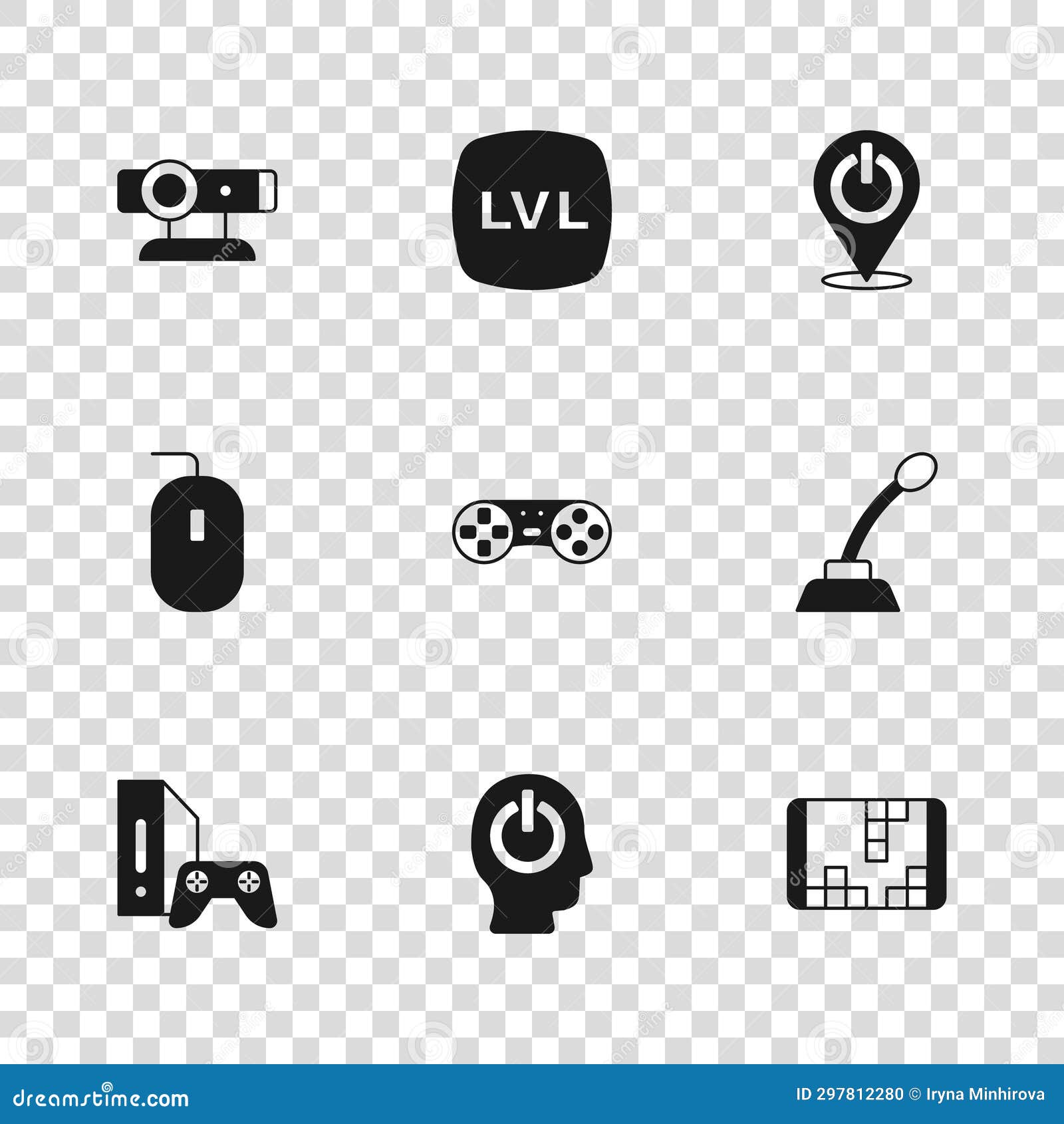 Set Power Button Microphone Portable Video Game Console Game Controller Joystick Web Camera