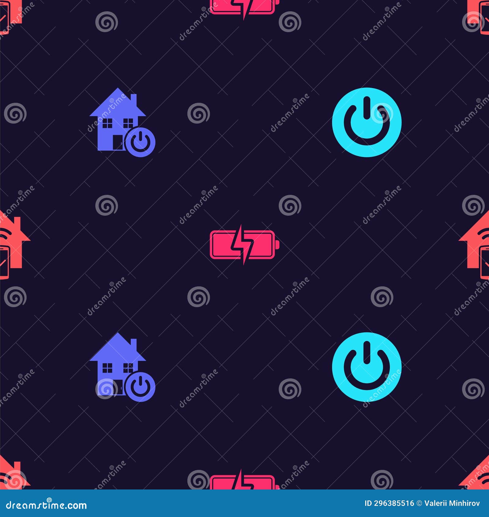 Set Power Button, Smart Home, Battery and Remote Control System on ...