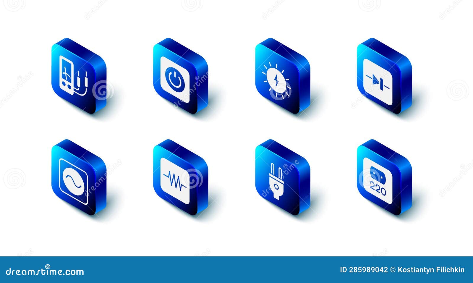 Set Power Button, Solar Energy Panel, Diode in Electronic Circuit ...