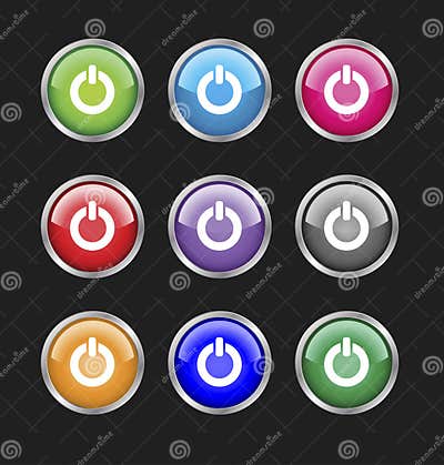 Power Buttons Icons Button Icon Set Vector Vectors Start on Off Turn ...