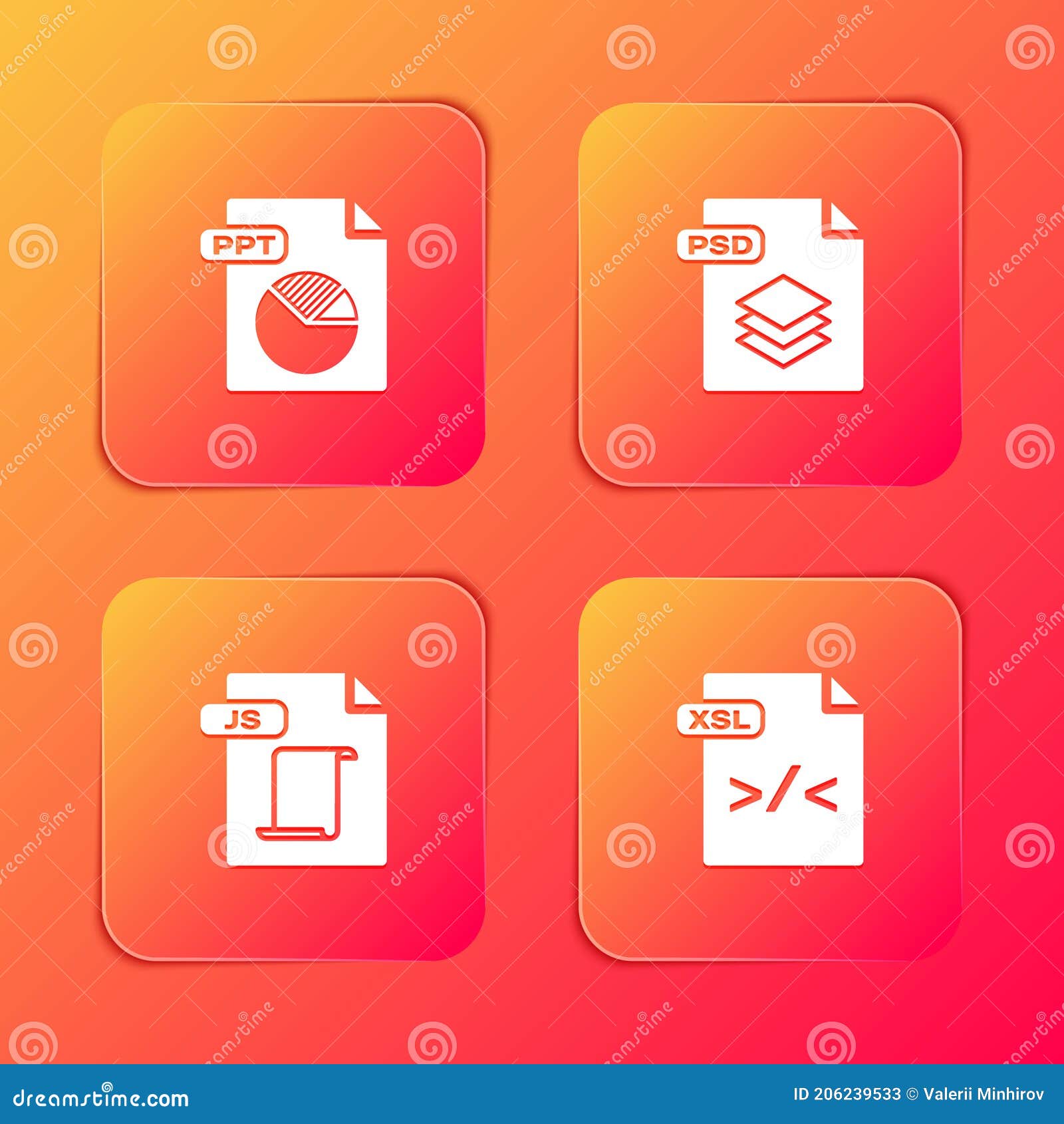 Set PPT File Document, PSD, JS and XSL Icon. Vector Stock Vector ... Set PPT File Document, PSD, JS and XSL Icon. Vector Stock Vector ...